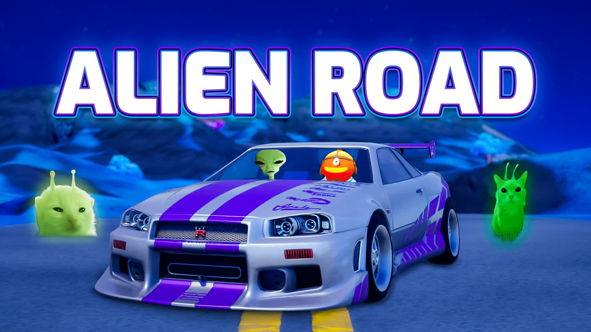 👽THE ALIEN ROAD🪐 8234-3455-6005 by coolperson - Fortnite Creative Map ...