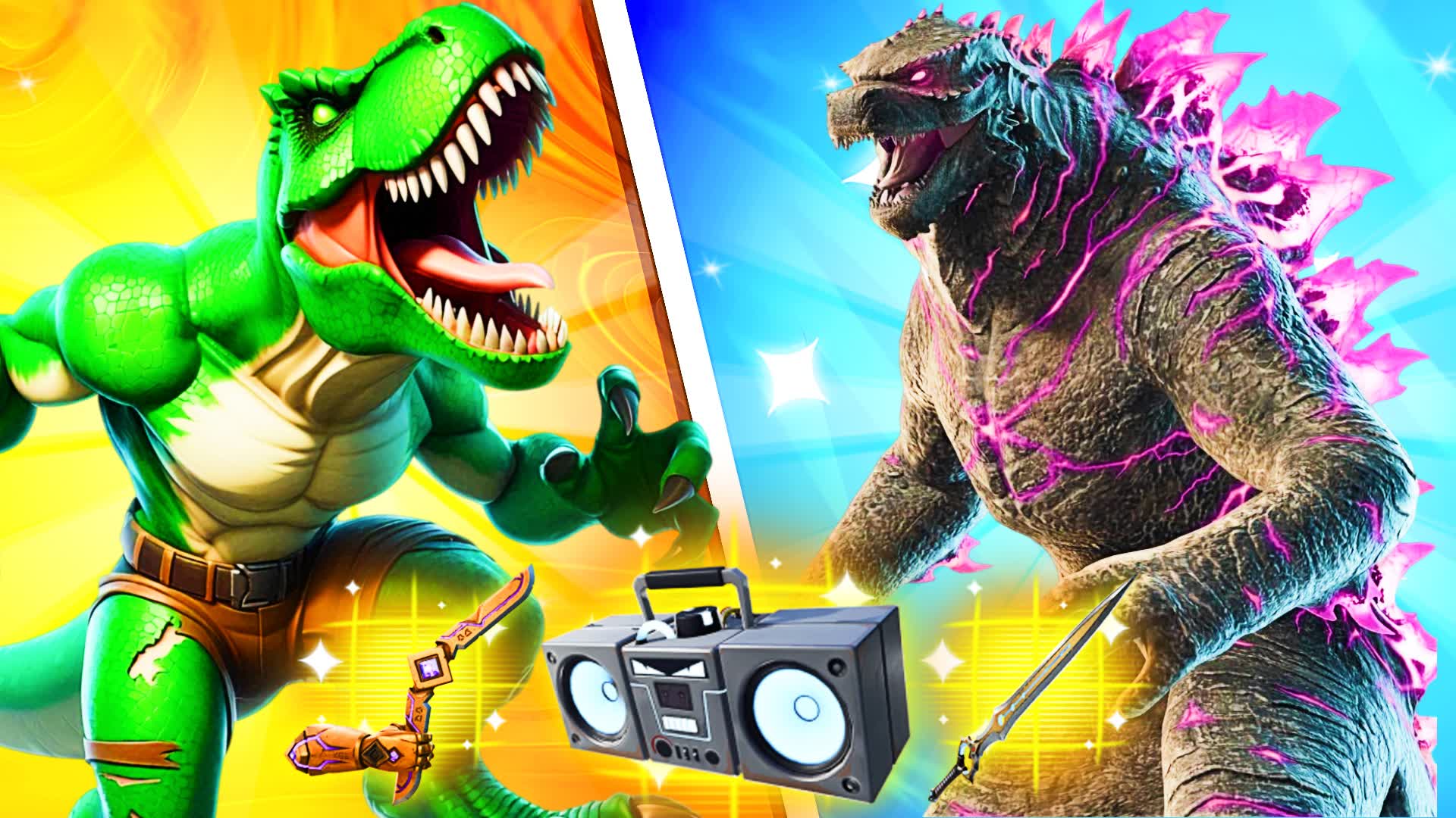 GODZILLA VS T-REX 🏆 RED VS BLUE 🔴🔵 3307-3315-2221 من ابتكار dyzio26 ...