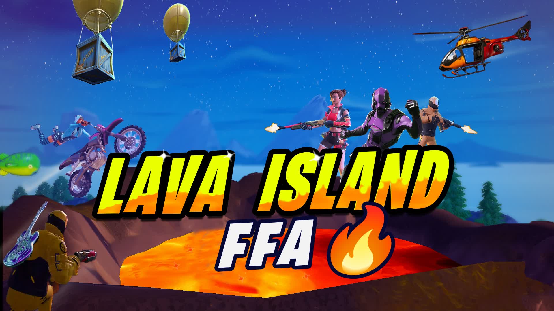 Lava Island FFA🔥 5729-0533-3878 by stardrip - Fortnite Creative Map Code - Fortnite.GG