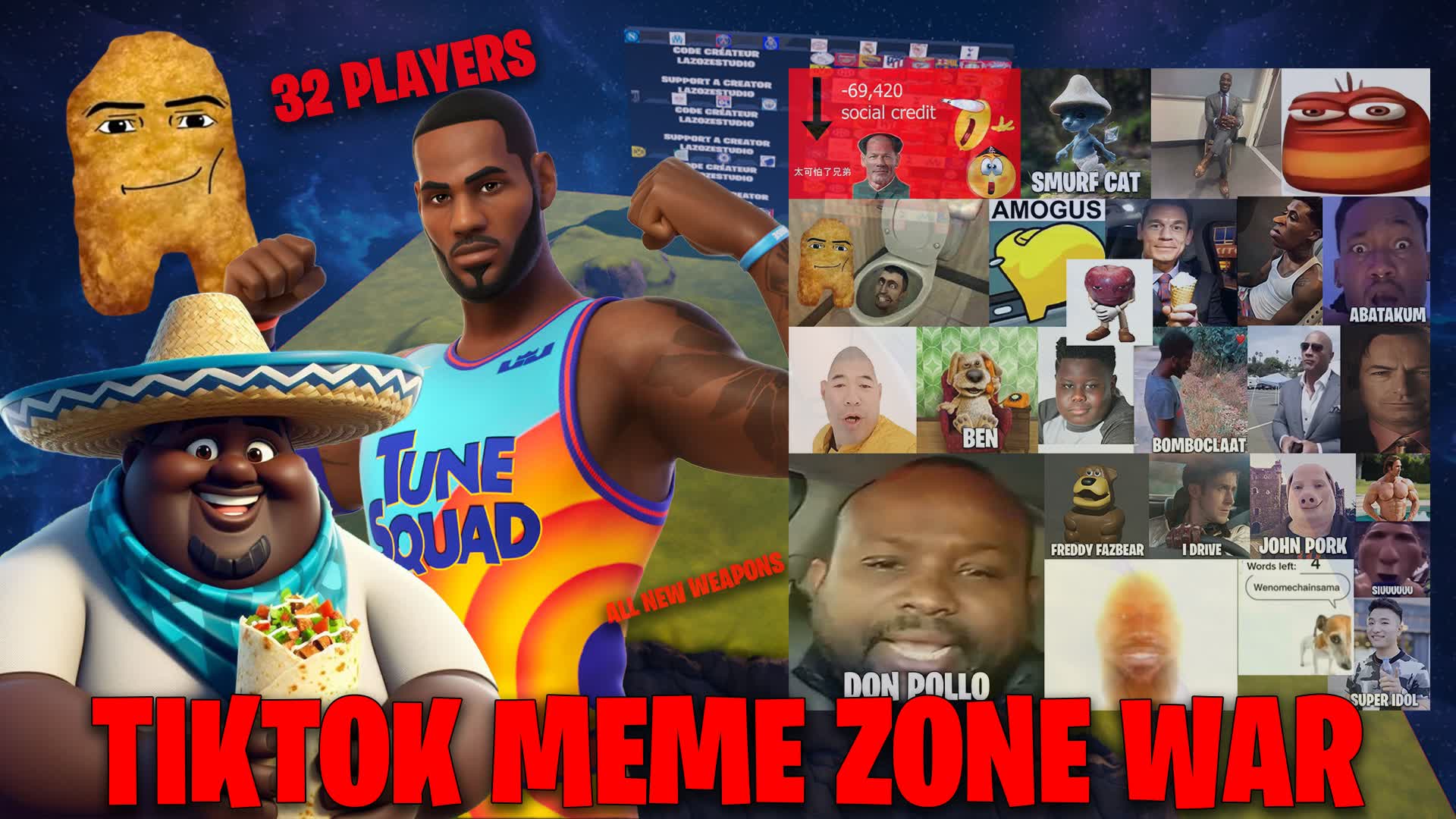 TIKTOK MEME 32 PLAYERS SOLO ZONE WARS 0469-9683-3784 by lazozestudio ...