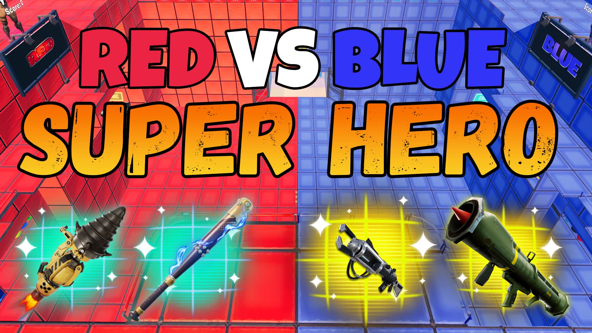 RED VS BLUE 🔴🔵SUPER HERO 1259-7353-1911 by xhe - Fortnite Creative Map ...