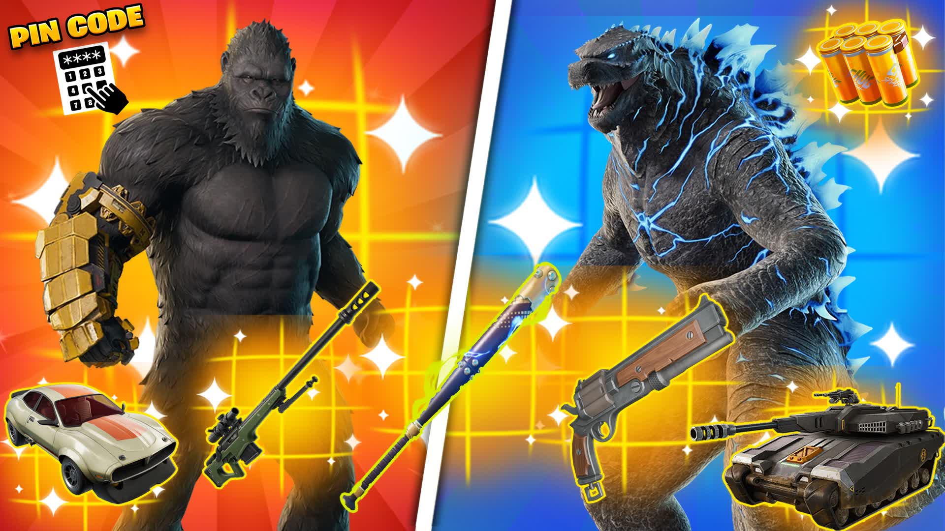 GODZILLA VS KONG 🏆 RED VS BLUE 🔴🔵 1733-3896-2308 by samuell - Fortnite ...