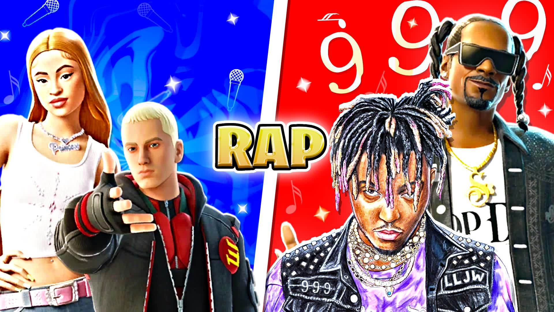 RAP RED VS BLUE 🔴🔵 9612-4763-5092 by rockygift3 - Fortnite Creative Map ...