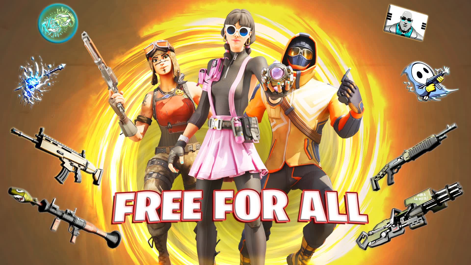 ALL WEAPONS CUSTOM - FREE FOR ALL 7089-8400-5523 by ua97 - Fortnite Creative Map Code - Fortnite.GG