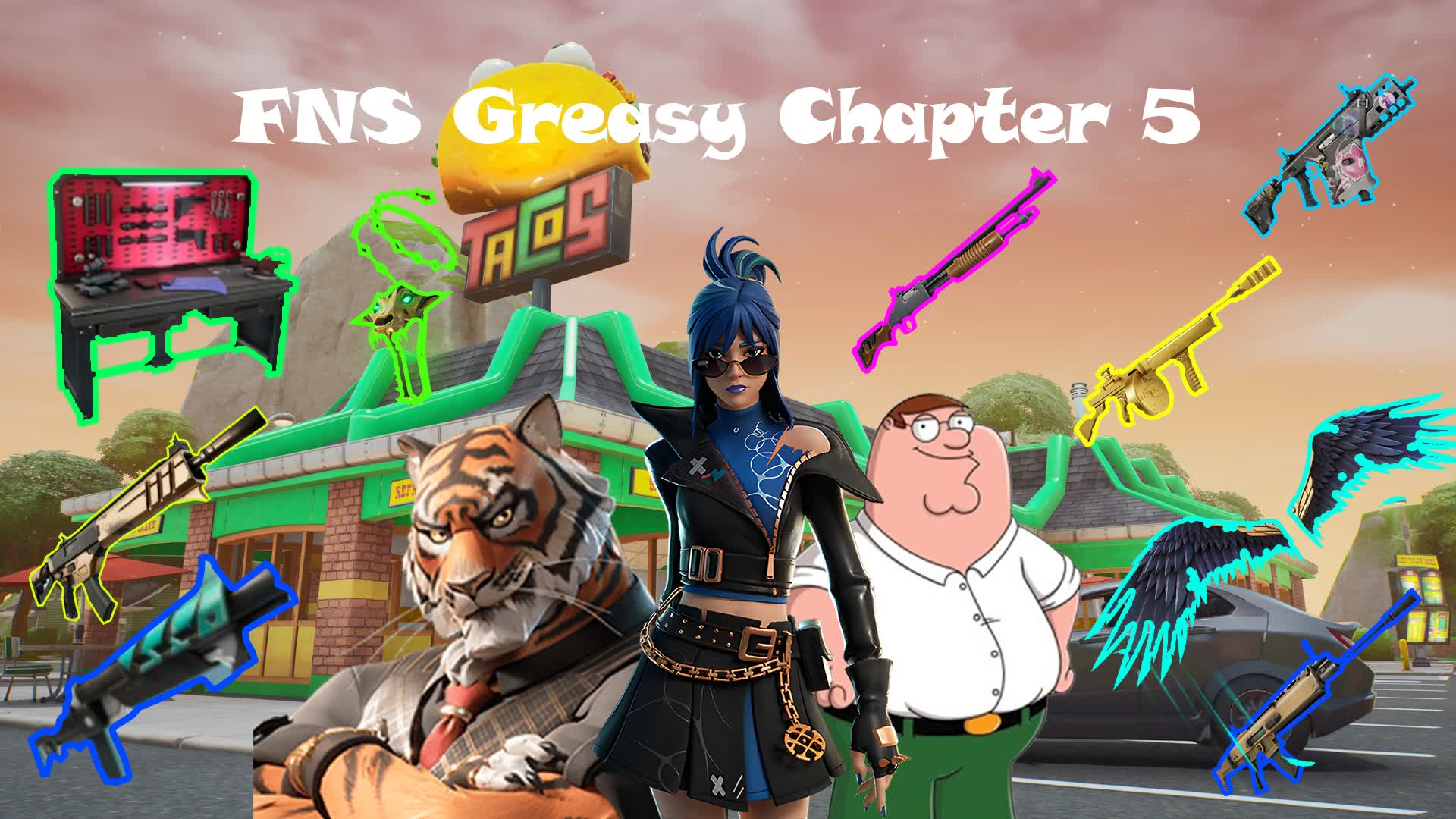 Chapter 5 All Weapons Greasy 8497-1872-2112 by muv - Fortnite Creative ...