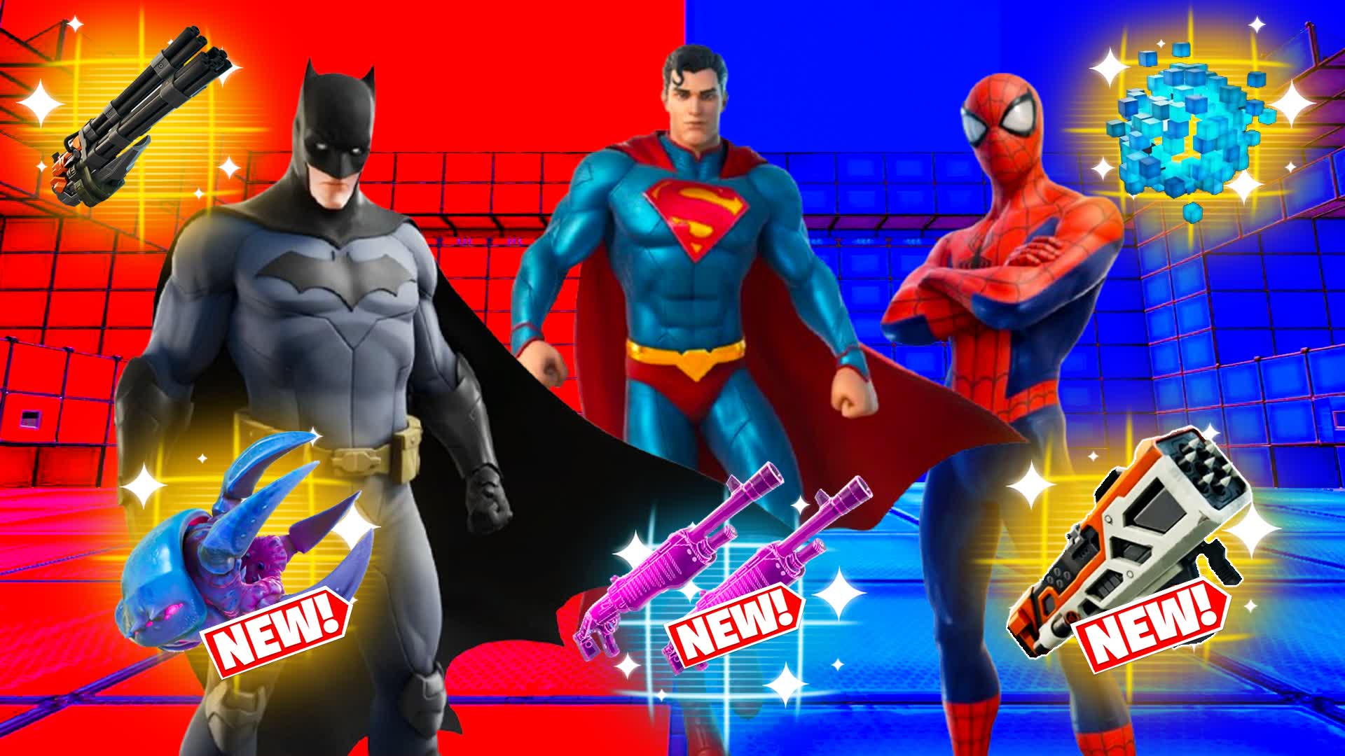 SUPERHEROES RED VS BLUE🔴🔵ULTIMATE 3926-4114-3295 by tryna - Fortnite Creative Map Code - Fortnite.GG