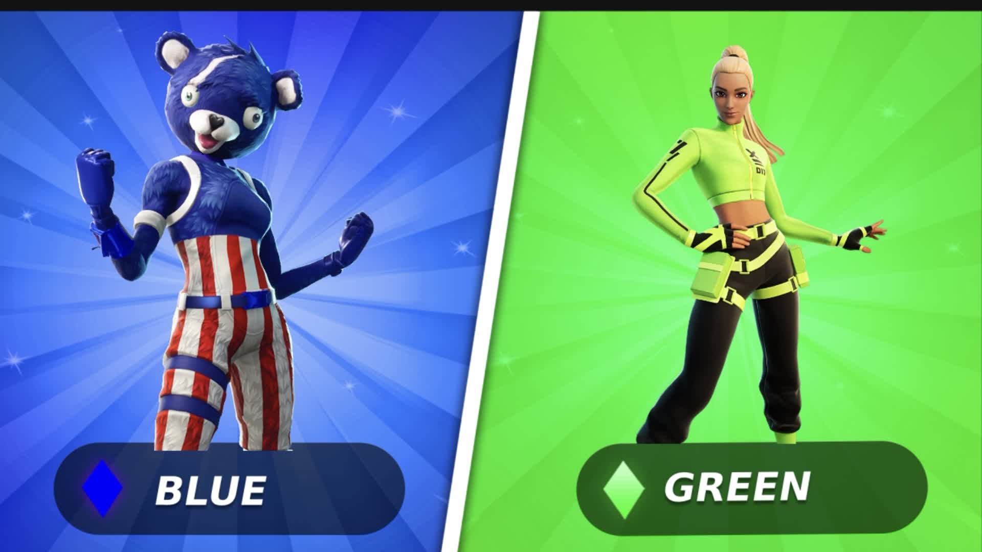 blue VS green - Enjoy 3719-2201-4956 by nijin - Fortnite.GG