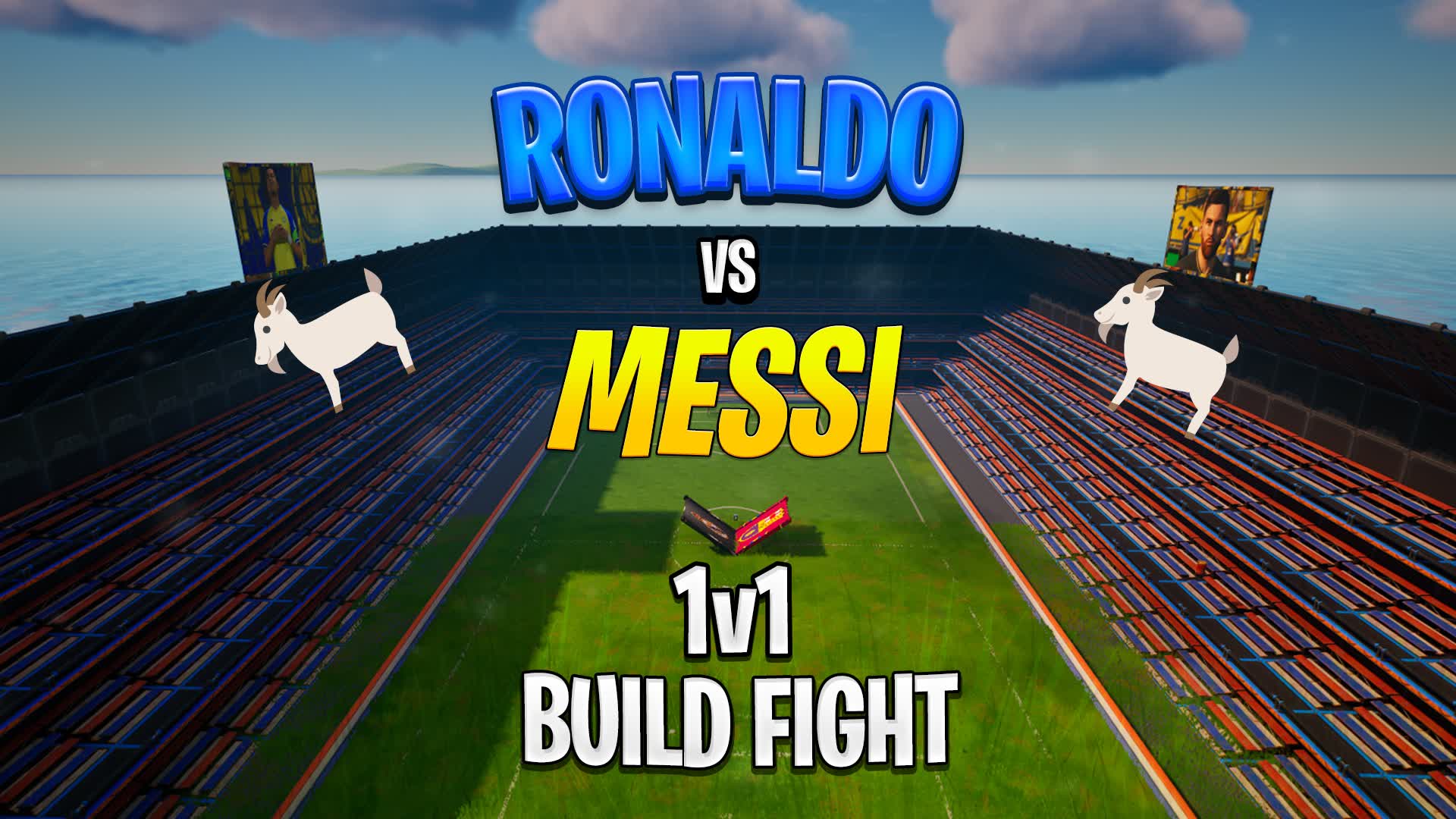 MESSI VS RONALDO 1v1 Build Fights 🐐 0650-0391-6250 by albip - Fortnite Creative Map Code ...