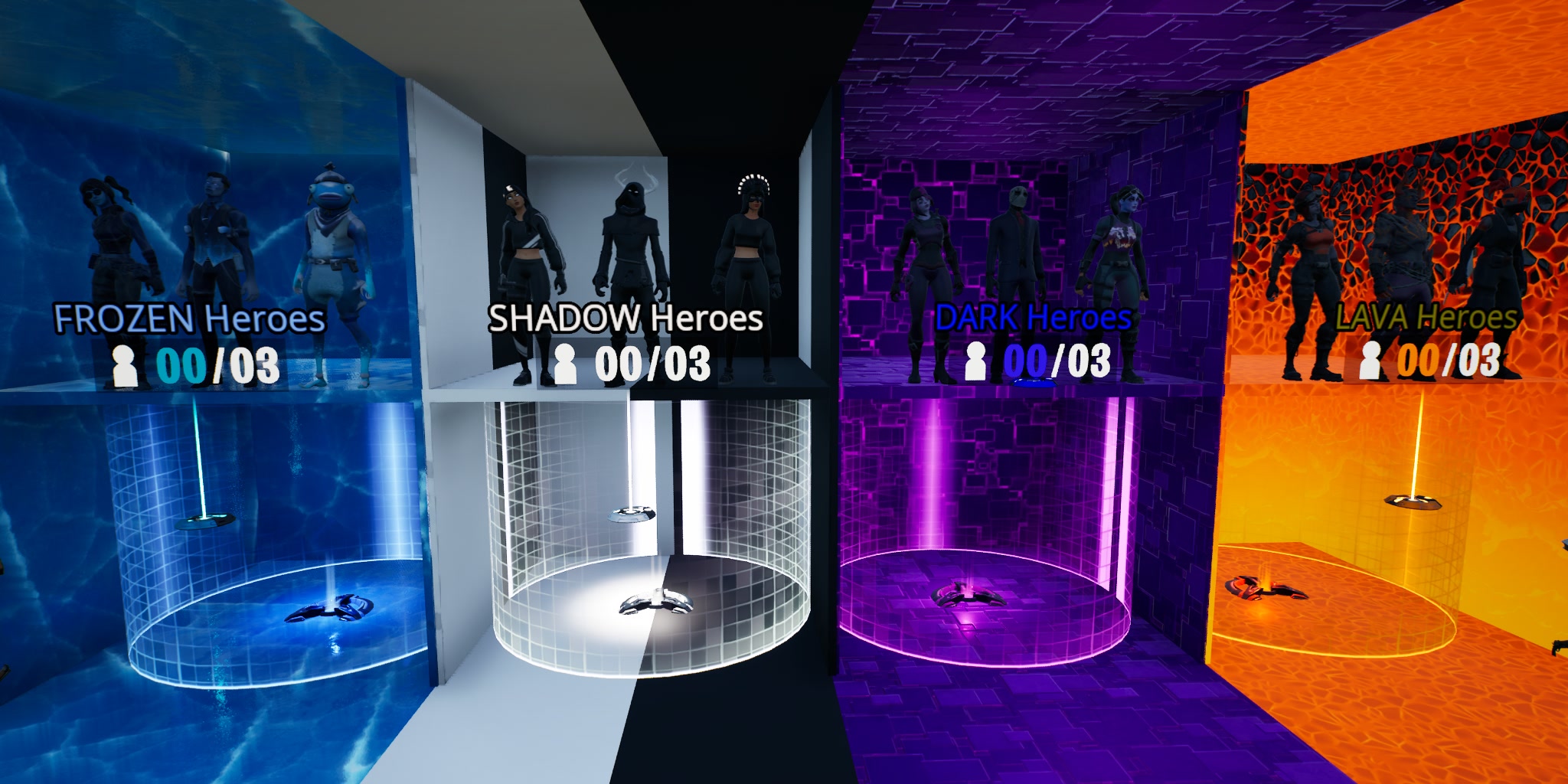 🦸‍♂️HEROES BOX 3v3 📦 3554-9875-8408 by klex - Fortnite Creative Map ...