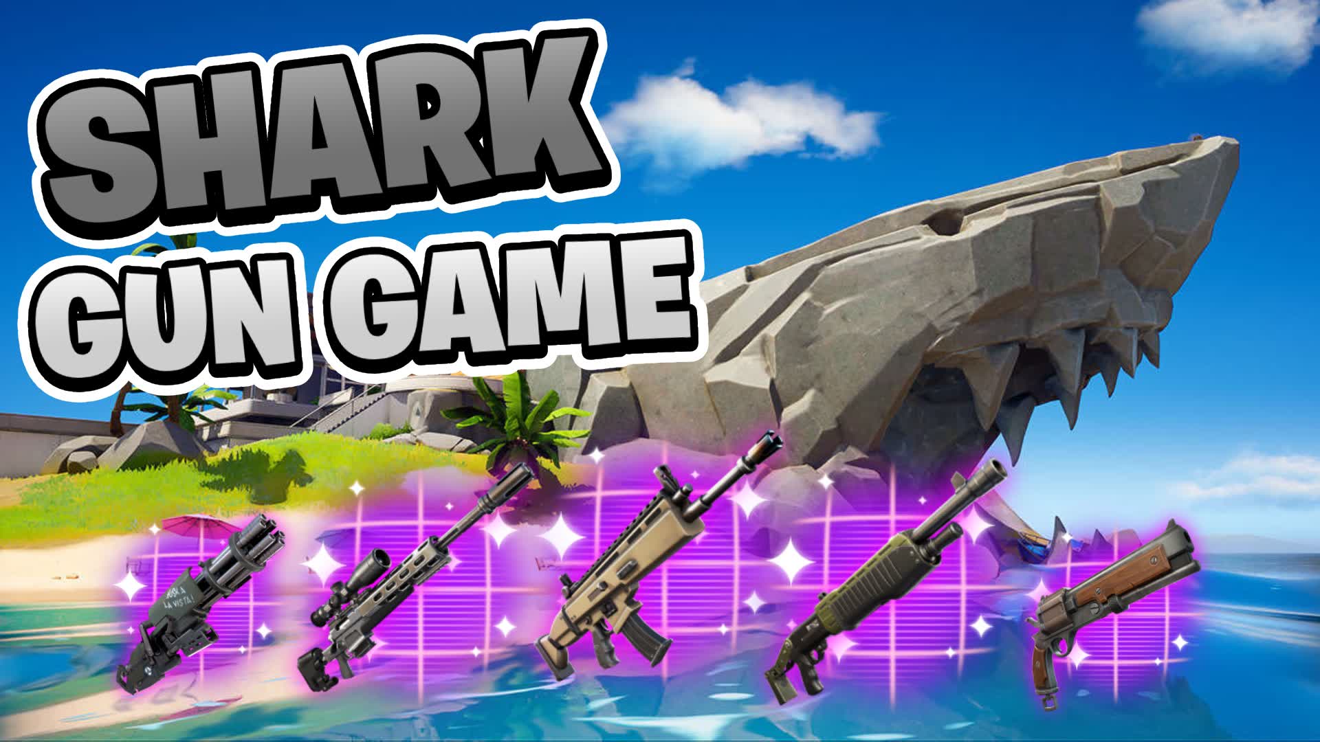 SHARK GUN GAME 0149-3004-3220 by kefirek - Fortnite Creative Map Code - Fortnite.GG