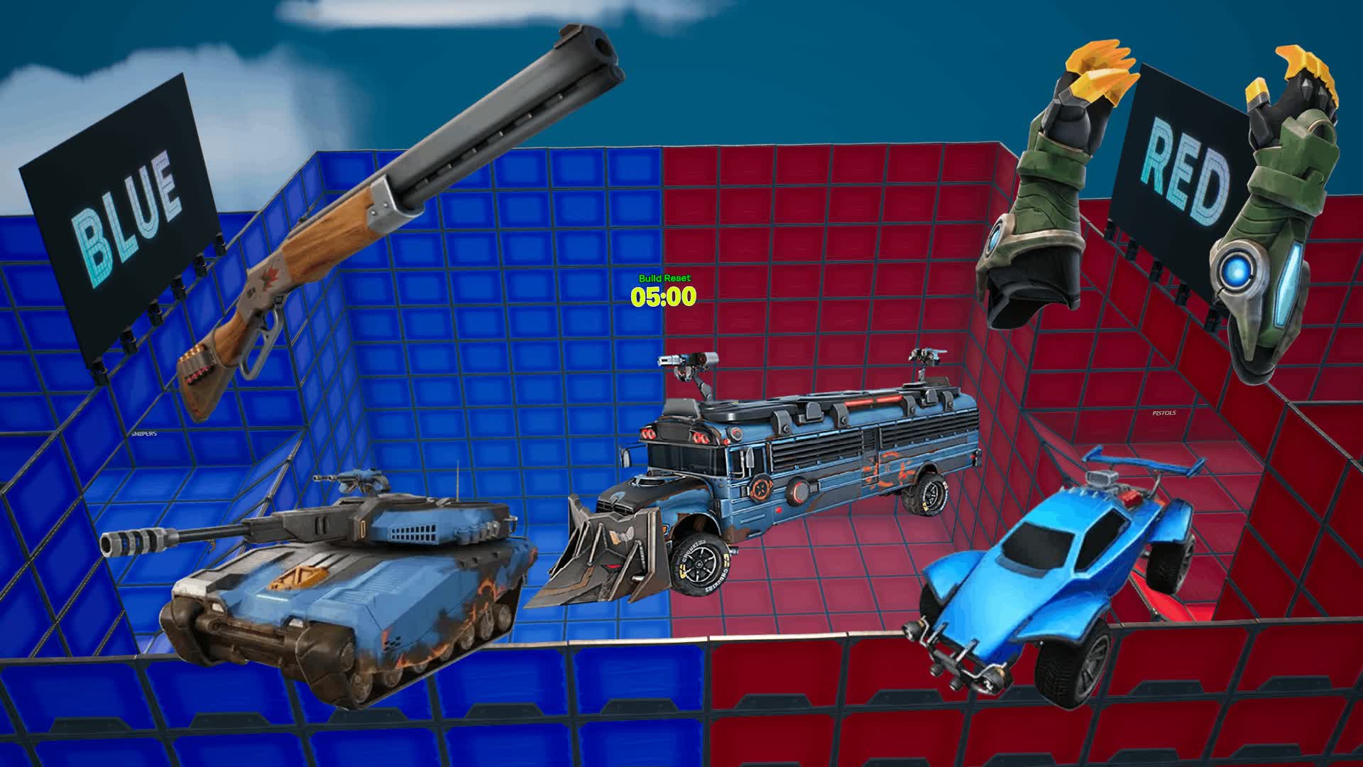 🔴 Infinite Fun Red VS blue 🔵 8278-5325-9253 by sandukul - Fortnite Creative Map Code - Fortnite.GG