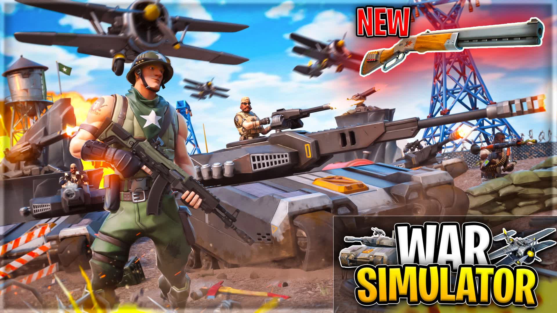 WAR SIMULATOR 💥 6637-7262-2390 by zakrzakyt - Fortnite Creative Map ...