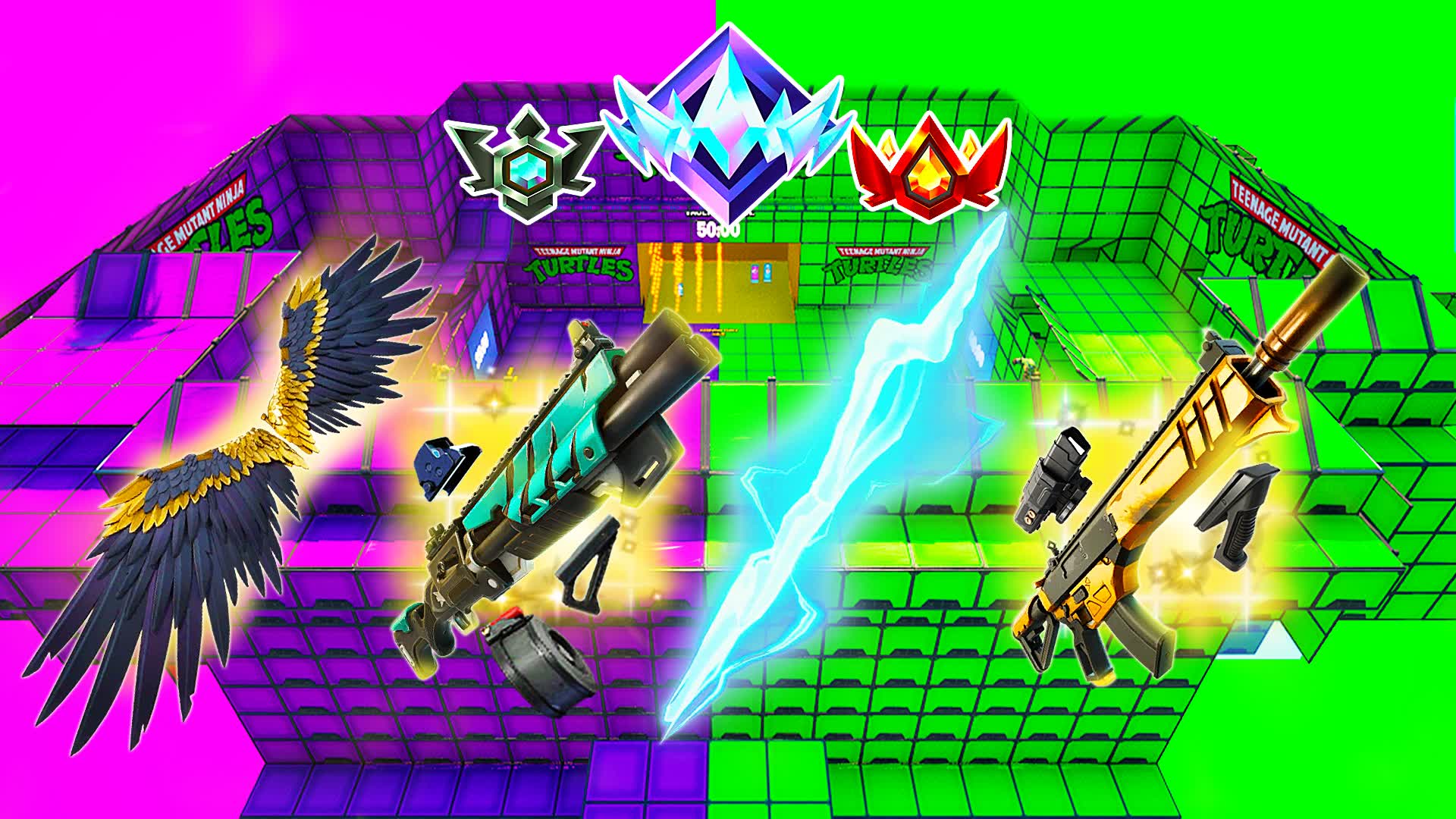 🐢CRAZY GREEN VS PURPLE 6027-3224-3367 by njoycreative - Fortnite ...