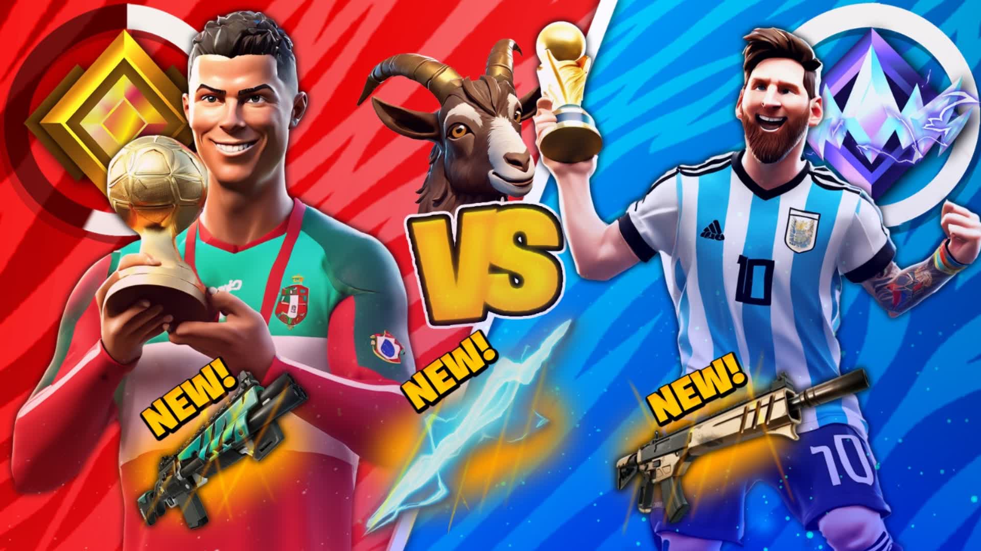 🐐GOATS RONALDO VS MESSI 🔴🔵 8453-0025-0581 by misky17 - Fortnite