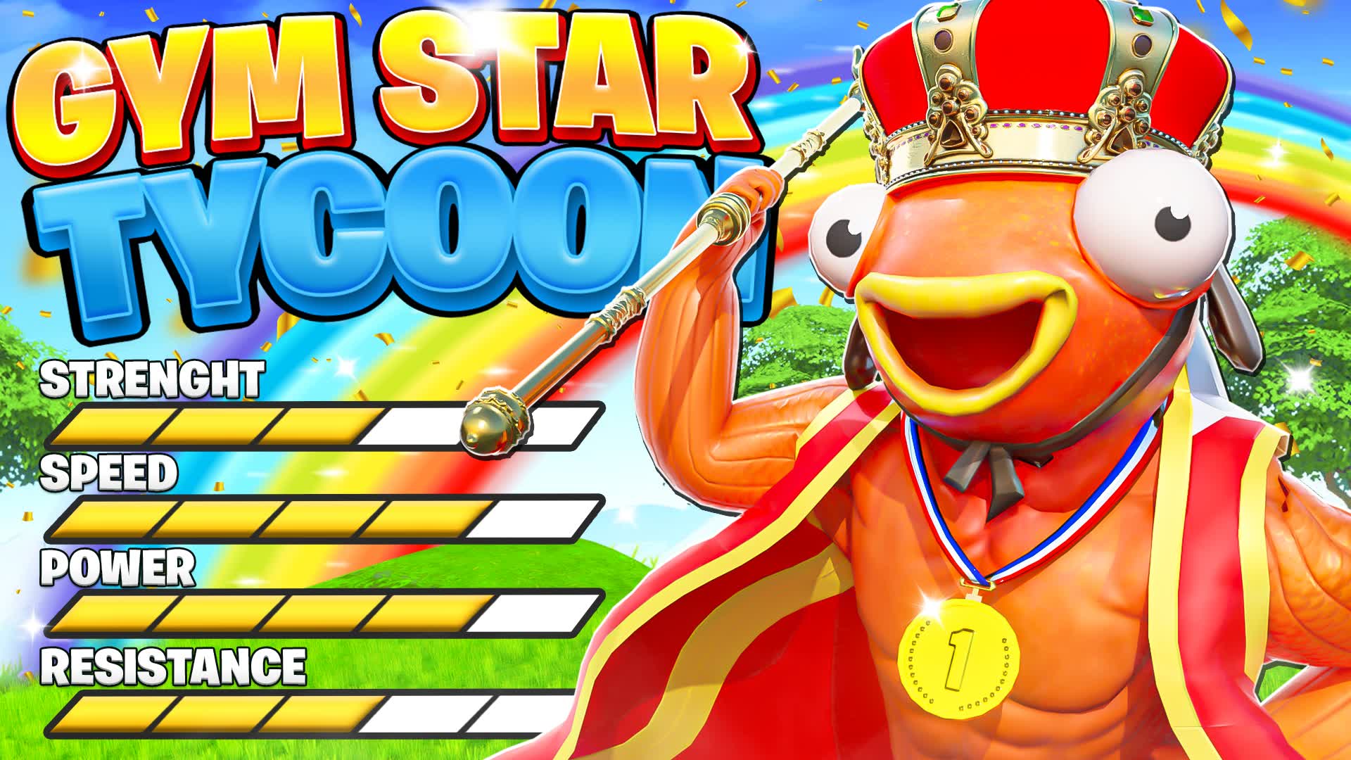 GYM STAR TYCOON 💪 1561-5615-7350 by chickencreate - Fortnite