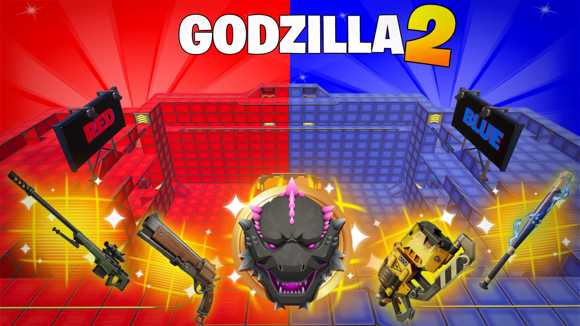 GODZILLA 2🦖 RED VS BLUE🔴🔵 4248-3571-1308 by marvy24 - Fortnite Creative ...
