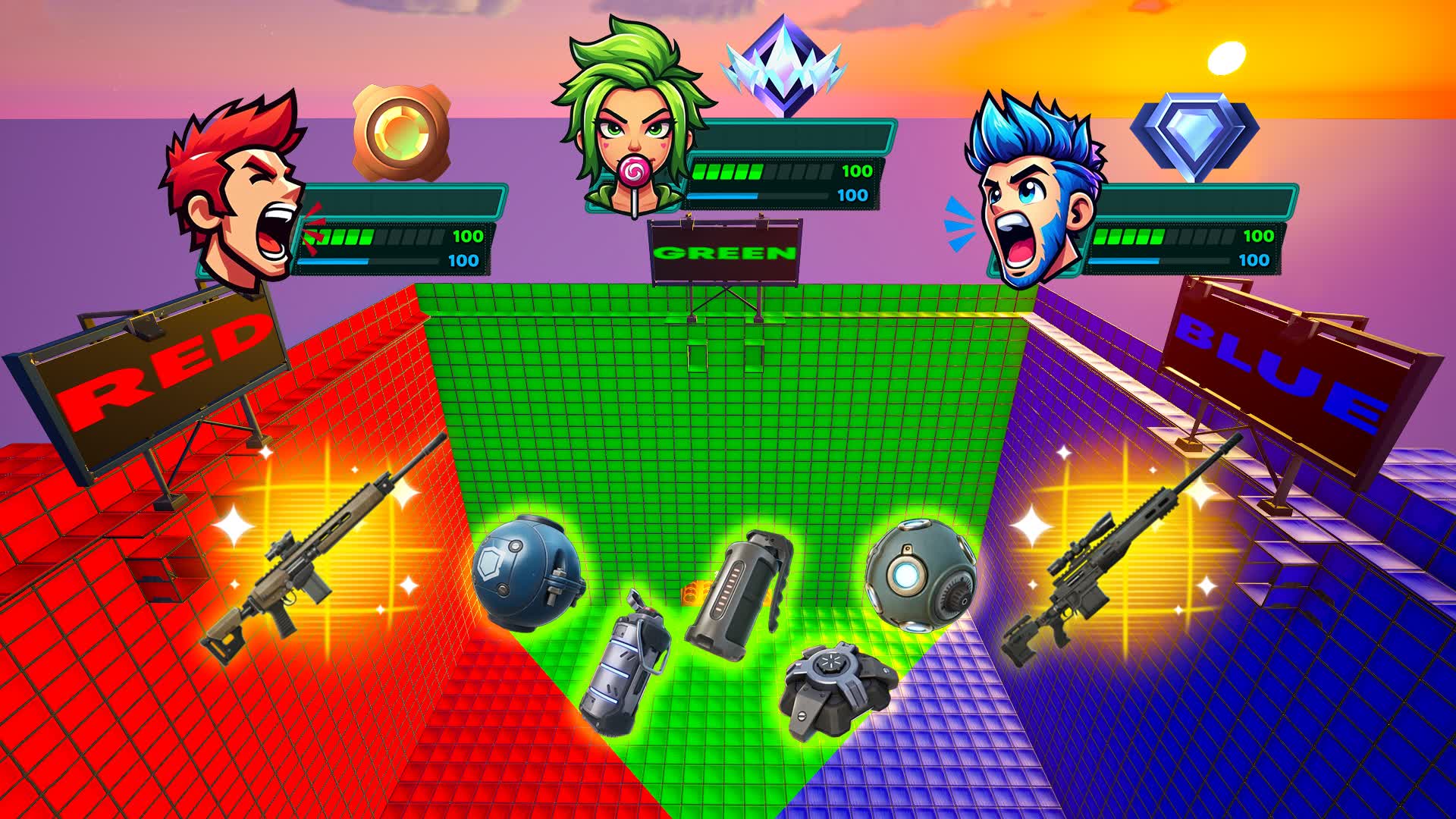 4 WAY FIGHT(BUILD)💃🕺 3497-4654-8811 by outcastashu - Fortnite Creative ...