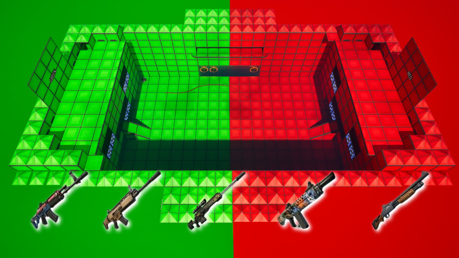 Playful RED vs GREEN 1974-7466-4199 من ابتكار lktv - Fortnite