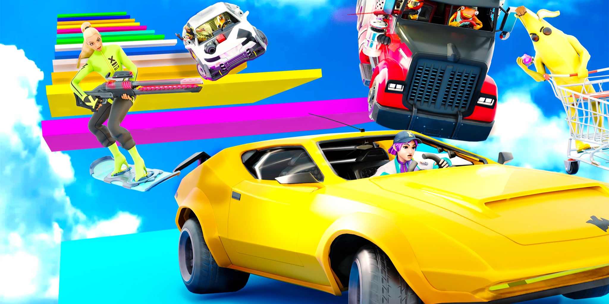 🏎️MEGA RAMP🌈RAINBOW RACE! 🏁 1939-9867-8690 by jomgos - Fortnite ...