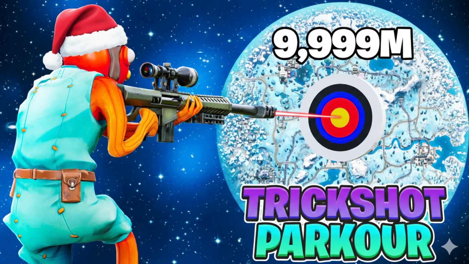 SUPER WINTER TRICK SHOT PARKOUR 100+ 🎯 3958-2068-7392 by gxmaps - Fortnite