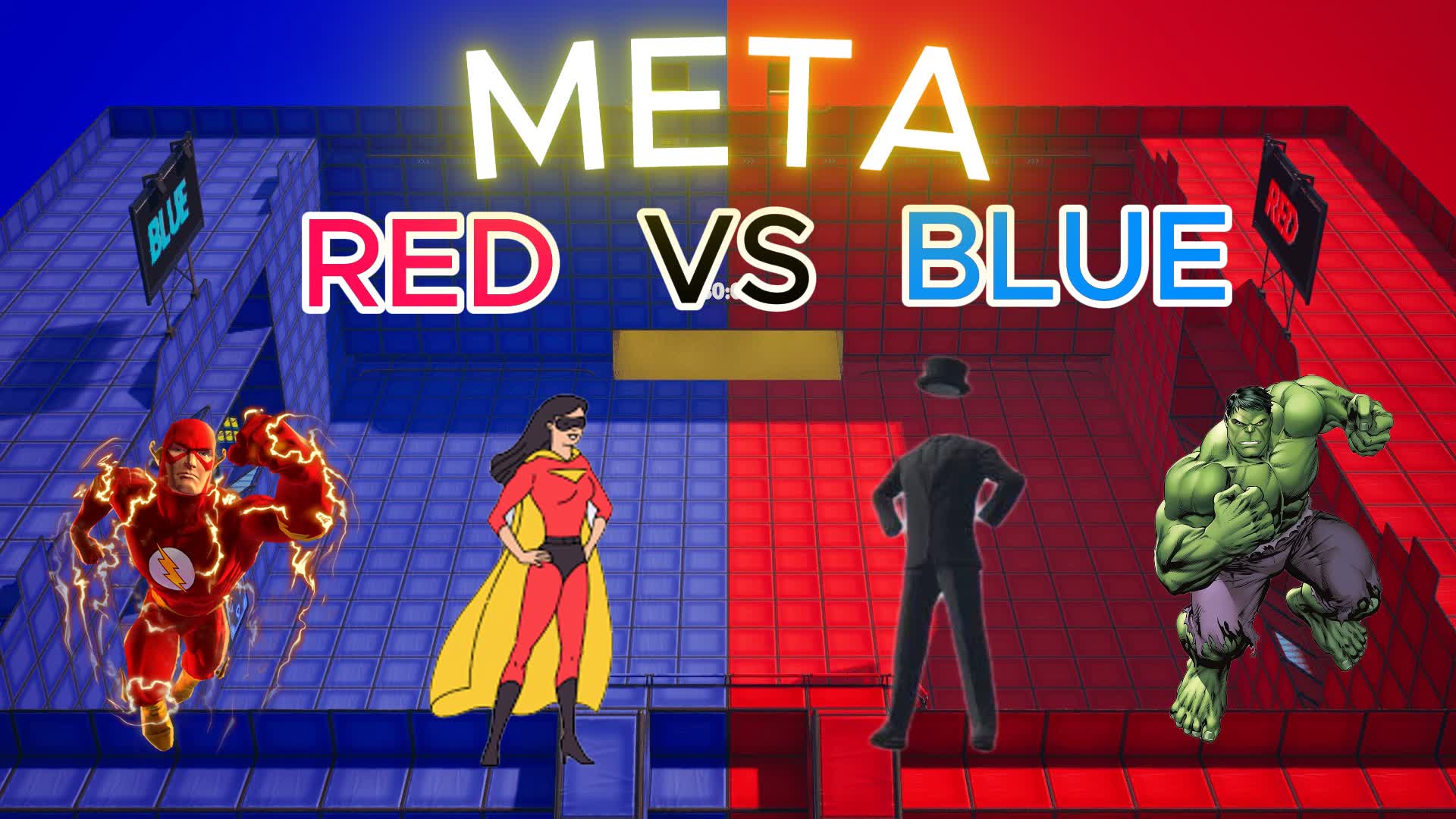 🦸 META RED VS BLUE 🔴🔵 6273-9770-4979 by teca - Fortnite Creative Map ...