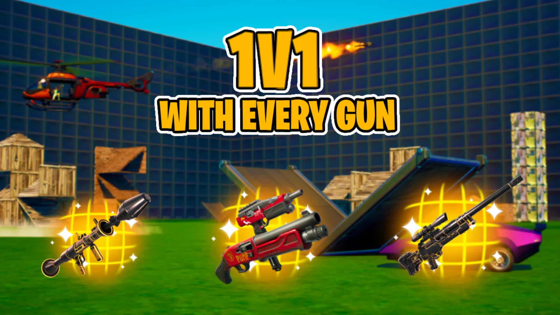 1v1 WITH EVERY GUN 7255-6886-5336 by exr1y - Fortnite Creative Map Code - Fortnite.GG