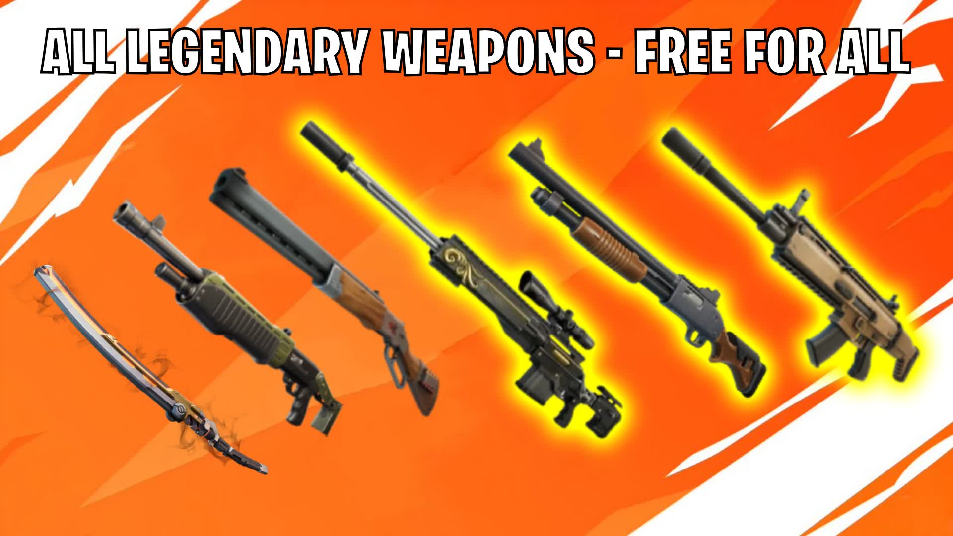 ALL LEGENDARY WEAPONS - FREE FOR ALL 1643-5026-4612 by tnl - Fortnite ...