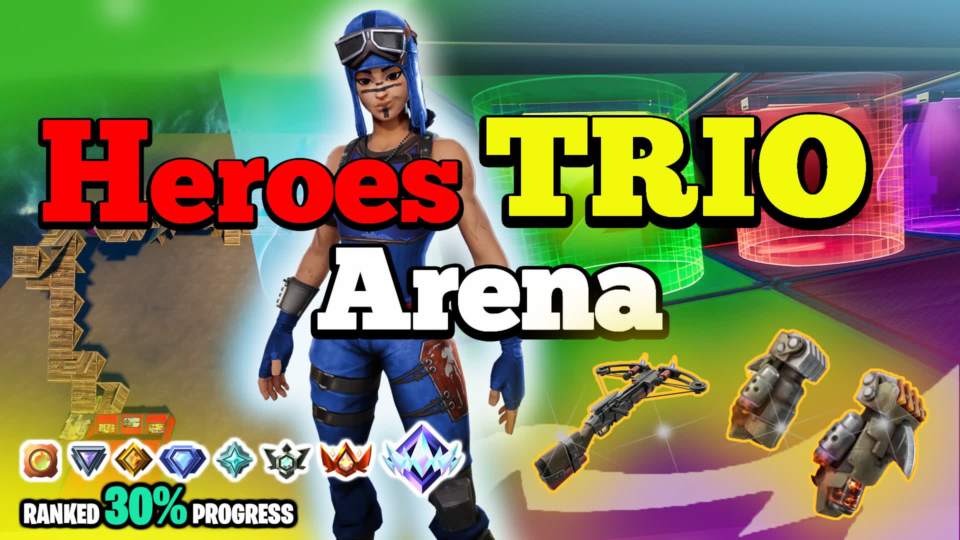 Heroes Zone Wars Custom Trio 1861 1185 8142 By Ashon Fortnite Creative Map Code Fortnitegg
