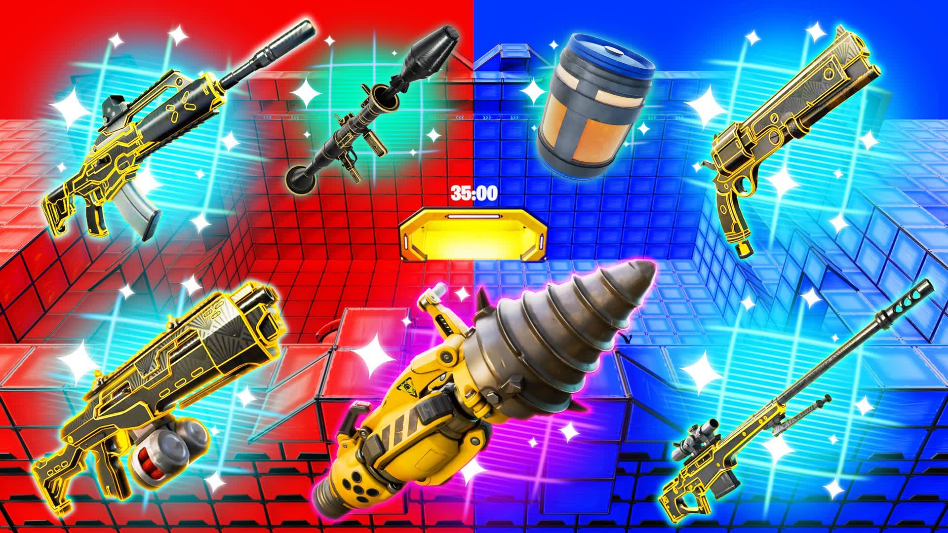 GOLD RED VS BLUE Game 🔴🔵 2158-2046-3654 من ابتكار shuloxo - Fortnite