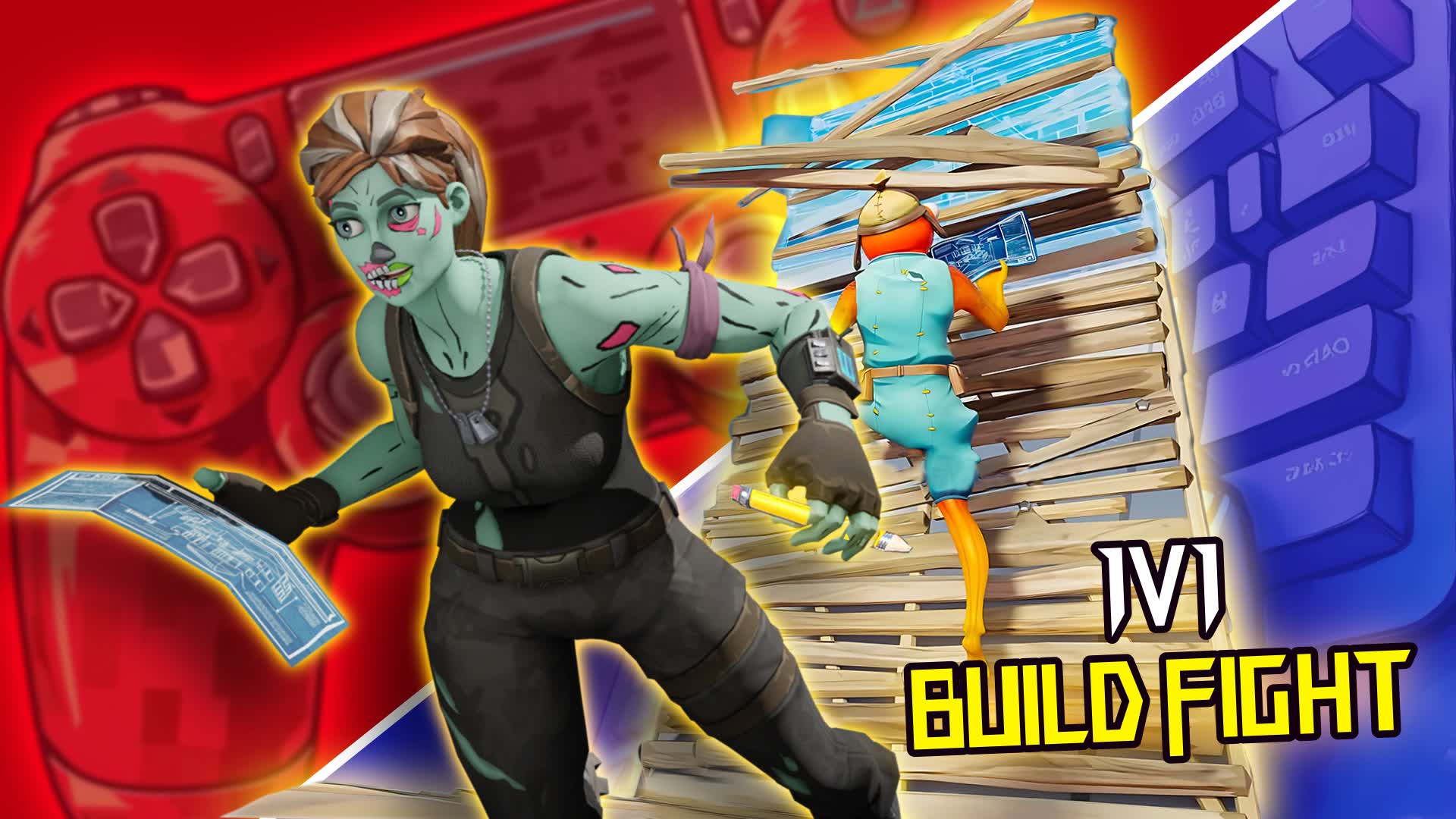 CRAZY RED VS BLUE 1V1 BUILD FIGHT 2579-7070-1604 by vip2k - Fortnite Creative Map Code - Fortnite.GG
