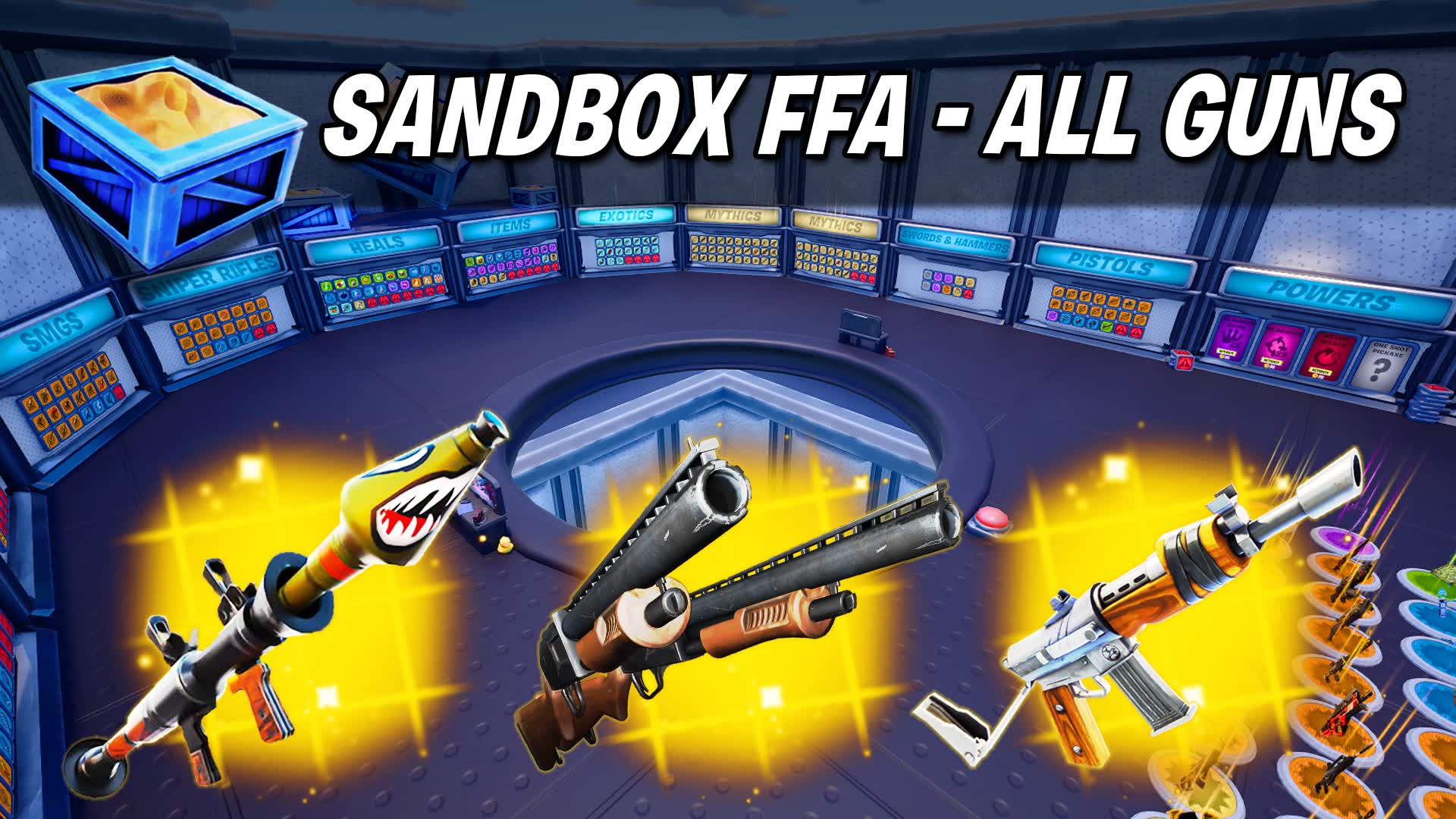 SANDBOX FFA HERO DRIVE ONE SHOT 9387-0616-7849 by thestudio - Fortnite Creative Map Code ...