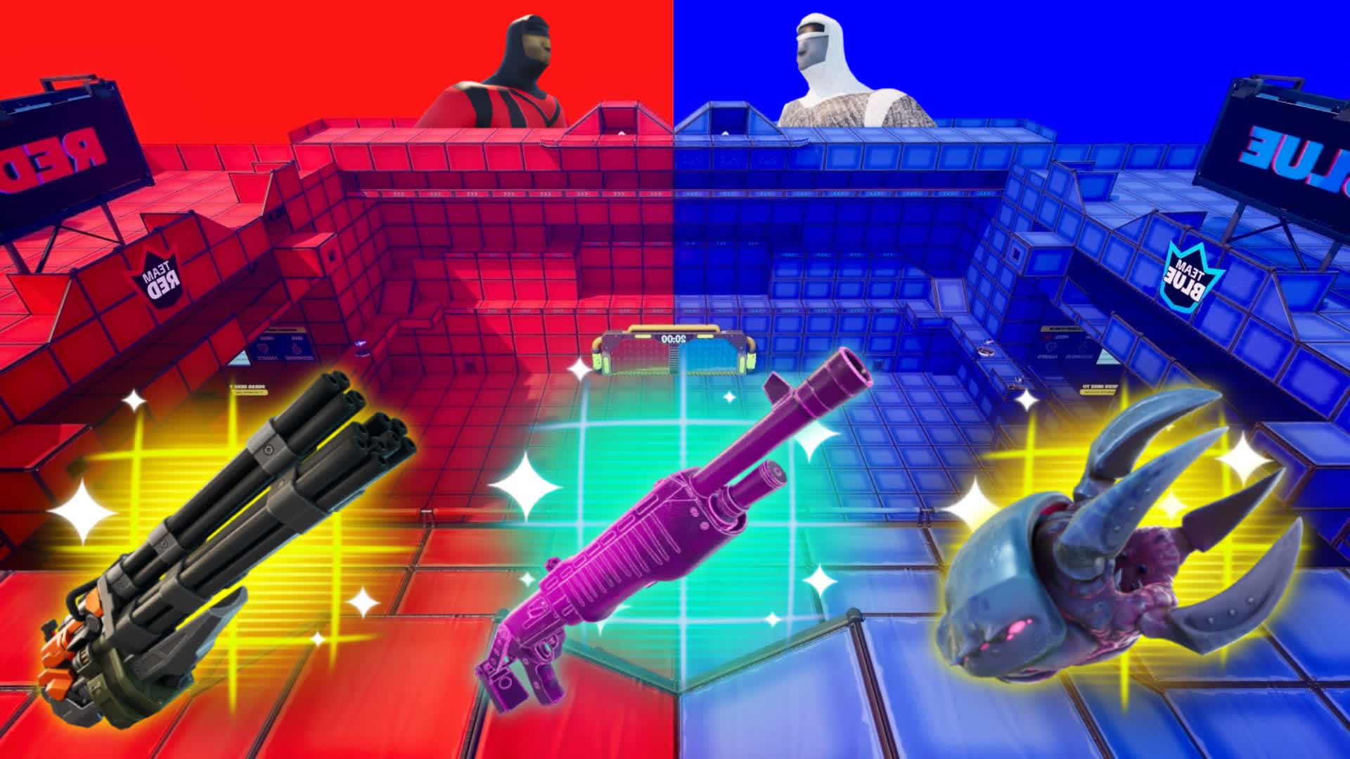 CRAZY RED VS BLUE 🔴🔵WITH EVERY GUN 3738-4550-7758 by buzzjulo - Fortnite
