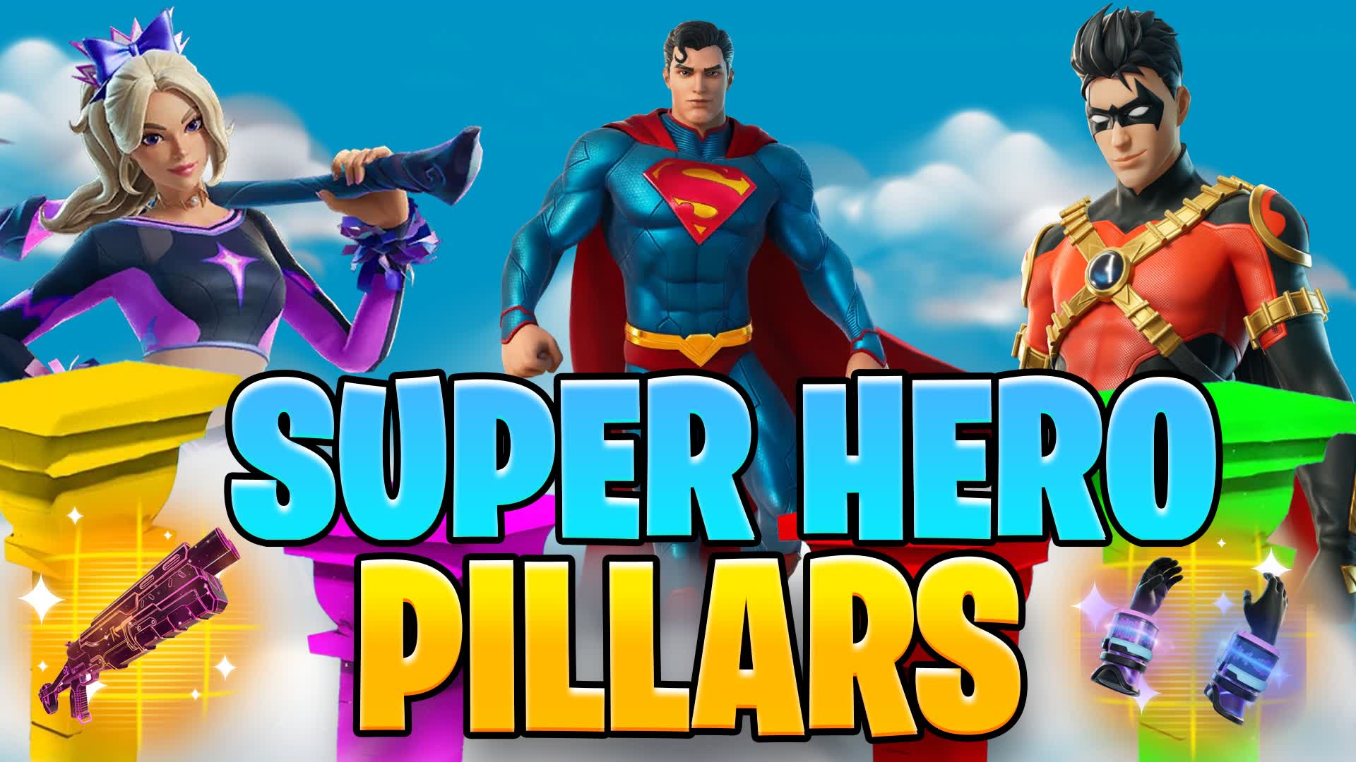 SUPER HERO PILLARS 6608-9362-4558 by wizard101 - Fortnite Creative Map Code - Fortnite.GG