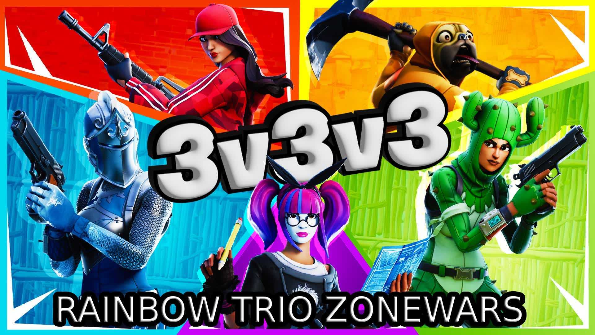 RAINBOW TRIO ZONEWARS 3489-1387-0648 by cocomelon - Fortnite Creative ...