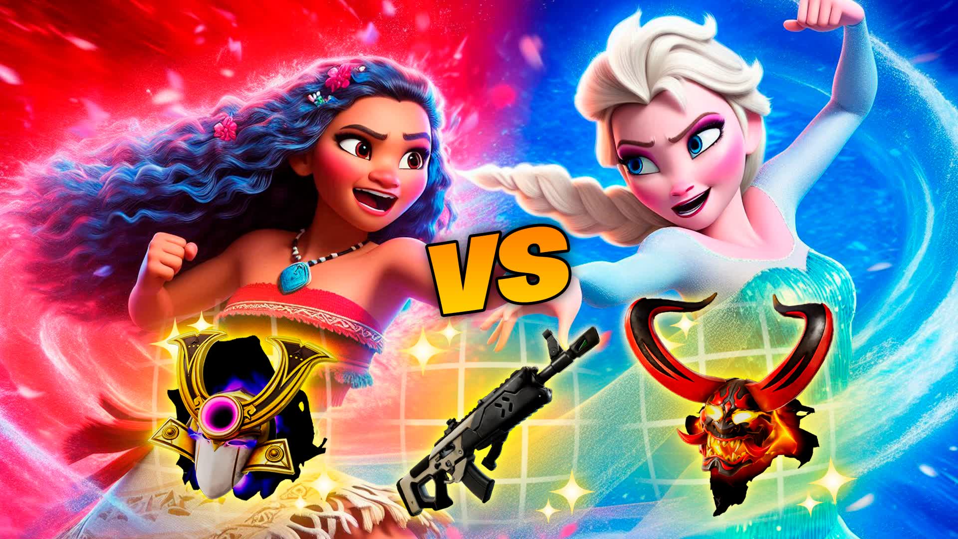 MOANA VS ELSA🔴🔵 4404-9591-0091 by gamecreate - Fortnite Creative Map ...