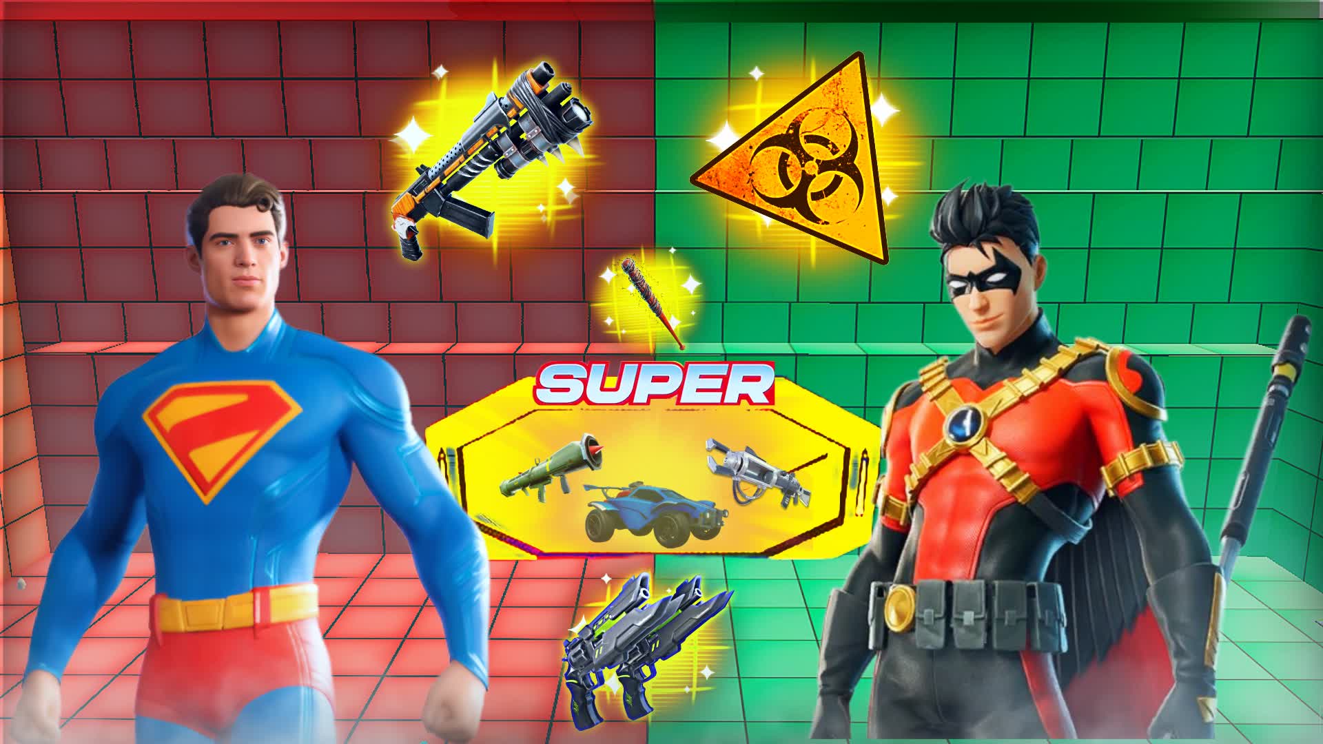 🔴🟢 SUPERHEROES 🏆 SUPERMAN VS ROBIN 1279-9635-7931 by kn3 - Fortnite