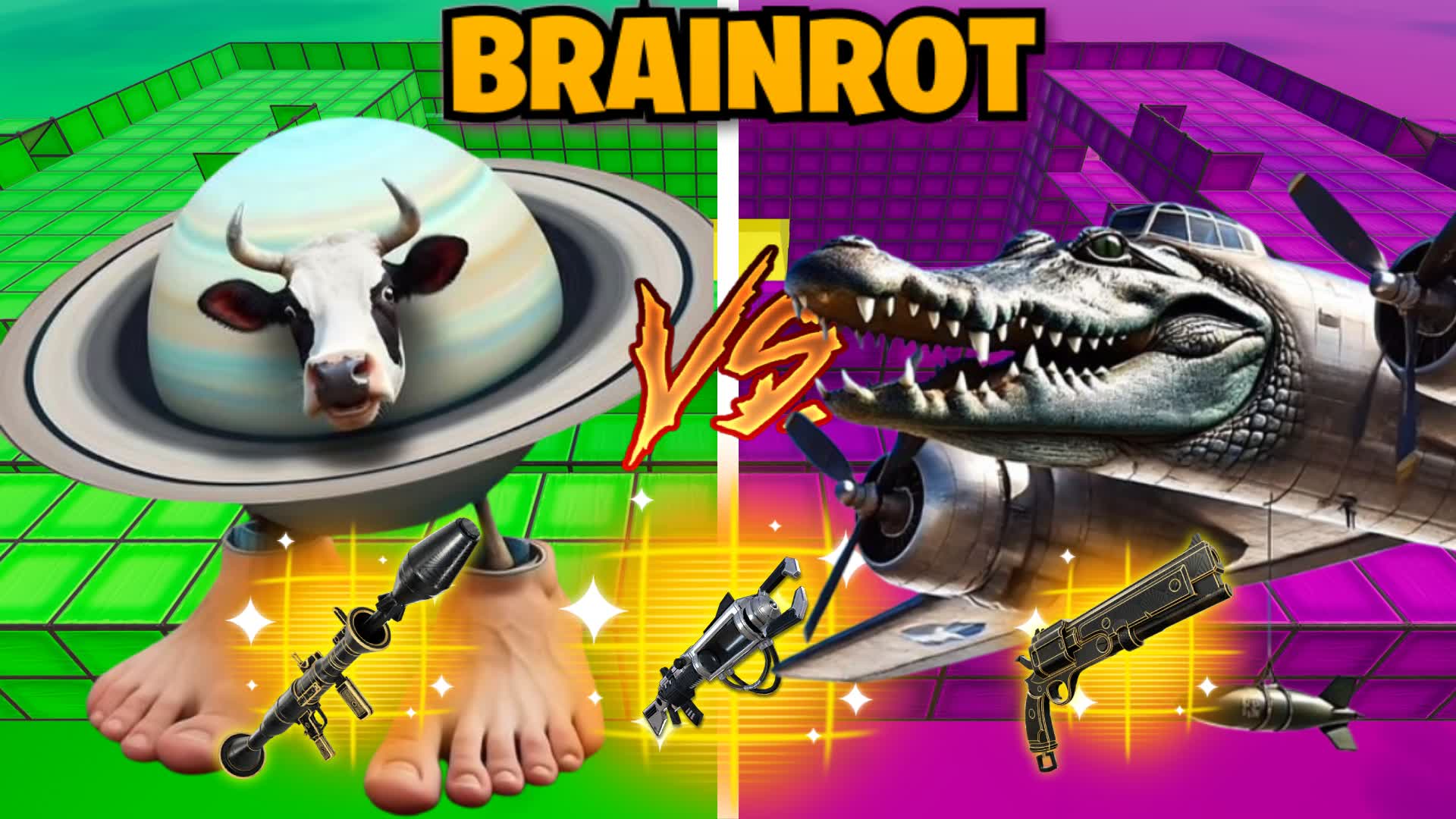 BRAINROT BATTLE PURPLE VS GREEN 3191-5098-9241 by neyma - Fortnite ...