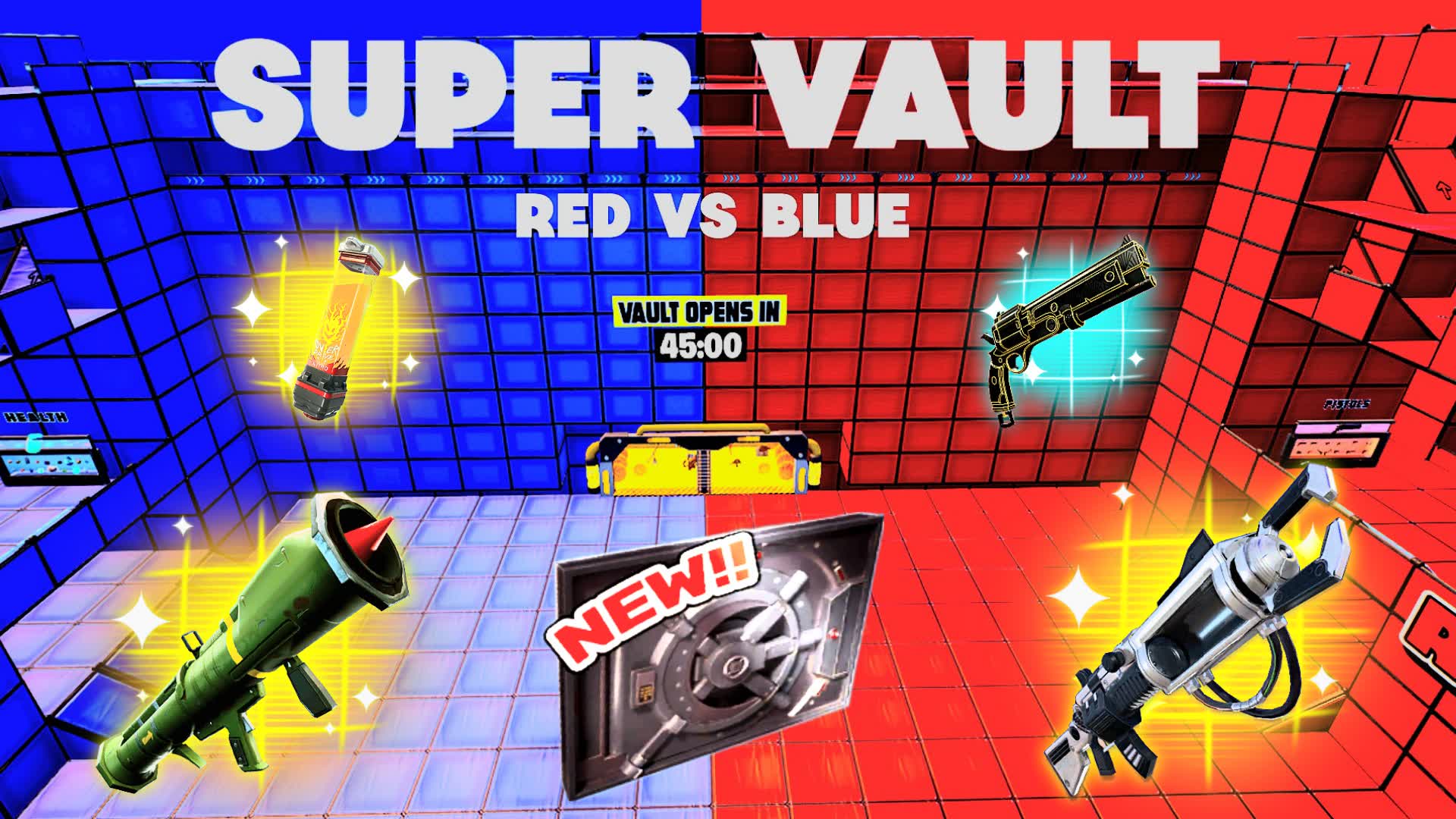 Super Vault Red vs Blue 🔴🔵 2633-1591-1617 by mochis - Fortnite Creative Map Code - Fortnite.GG