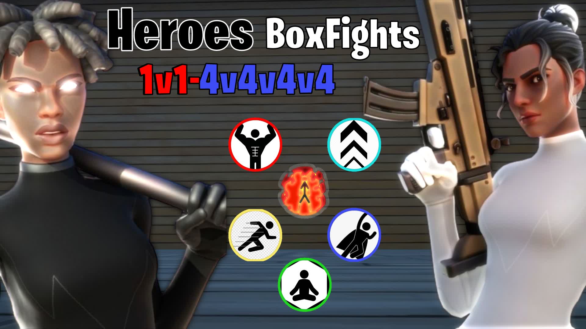 1v1-4v4v4v4 HEROES Boxfights 📦🦸 4052-6446-7825 by aaronypasta ...