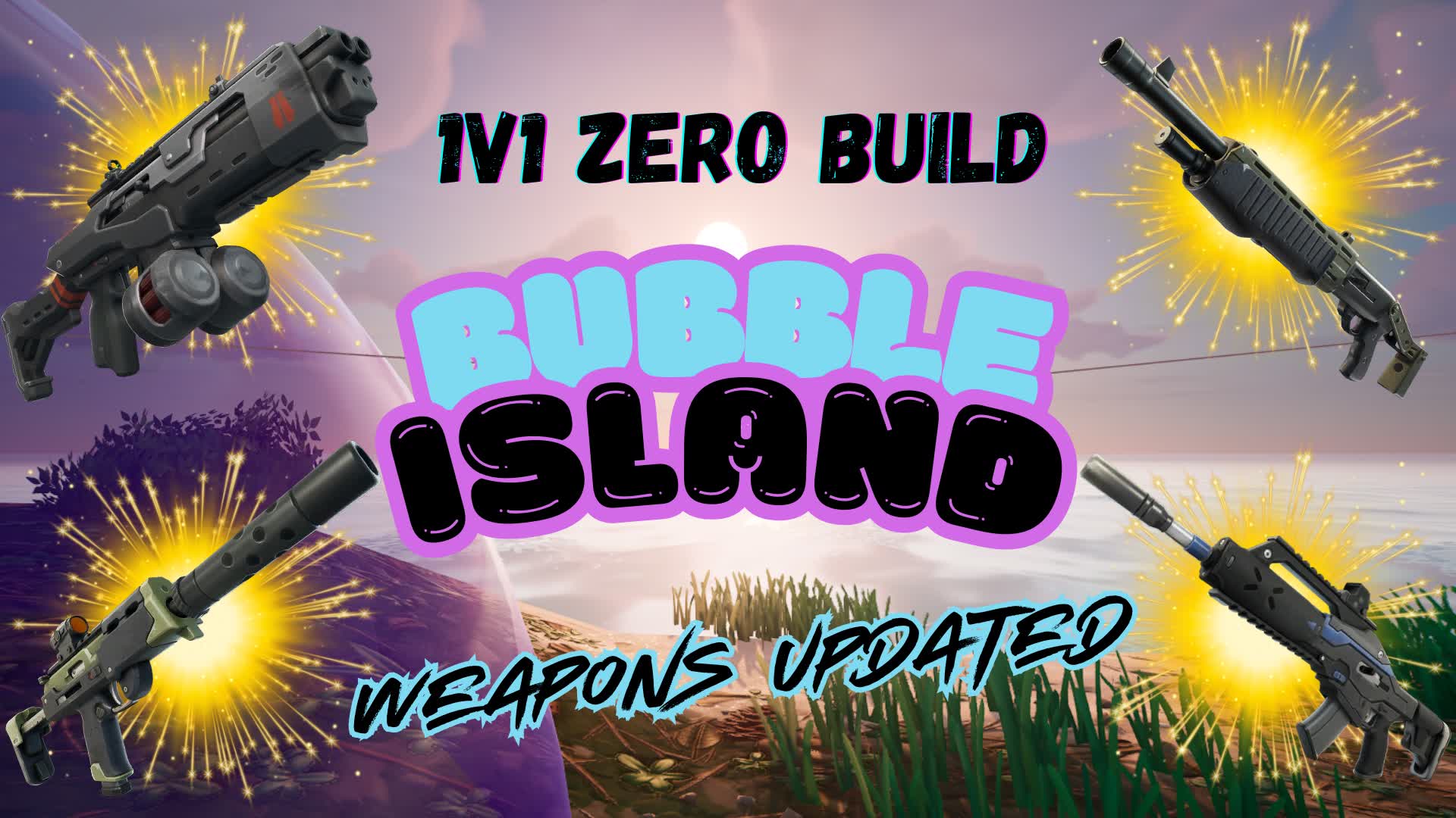 🔵 1v1 Bubble Island Zero Build 🔵 (6487-9423-7404) by swampy167 - Fortnite Creative Map - FCHQ.io
