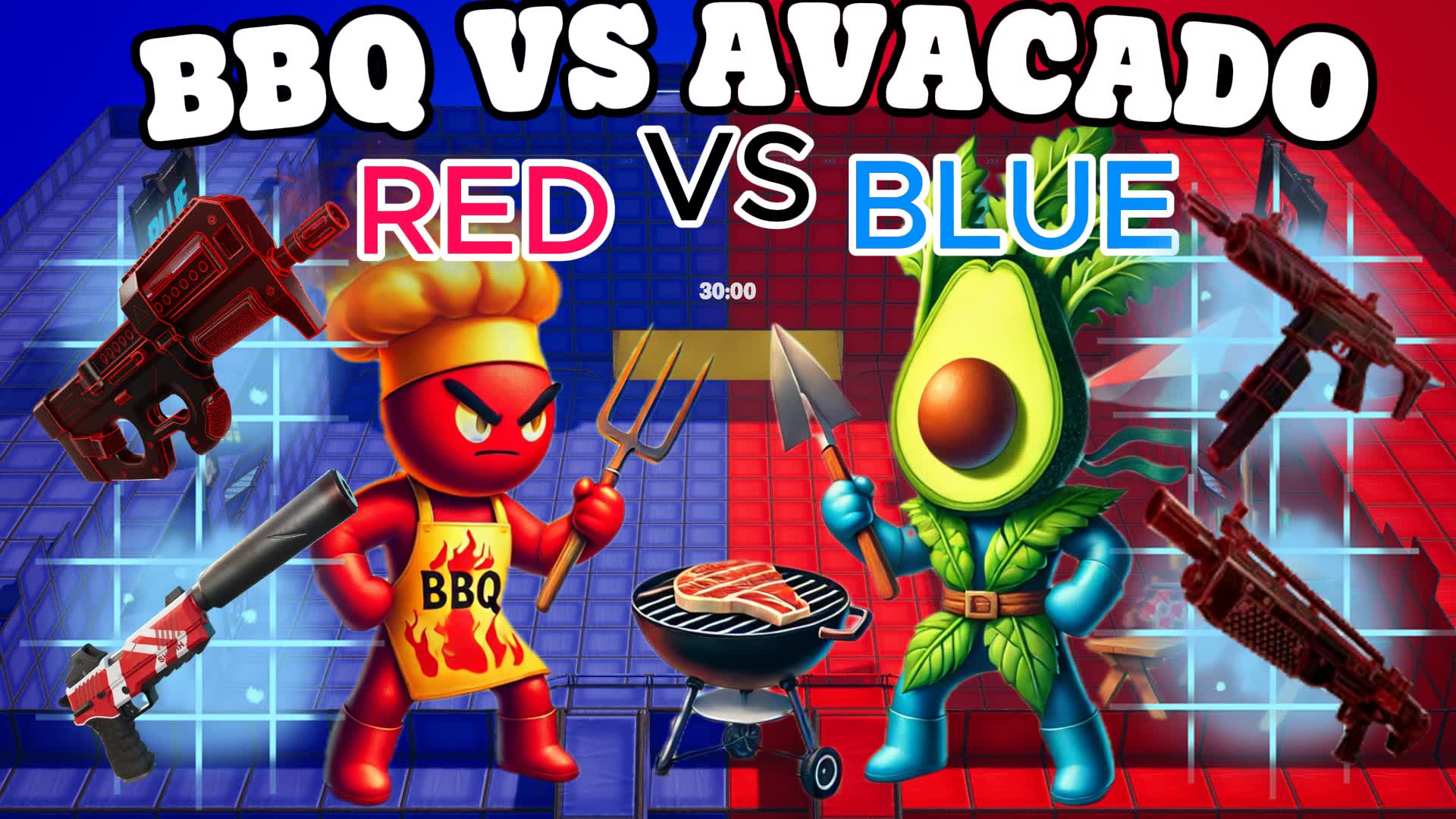 BBQ VS AVACADO RED VS BLUE 🔴🔵 6343-1043-4524 by teca - Fortnite ...