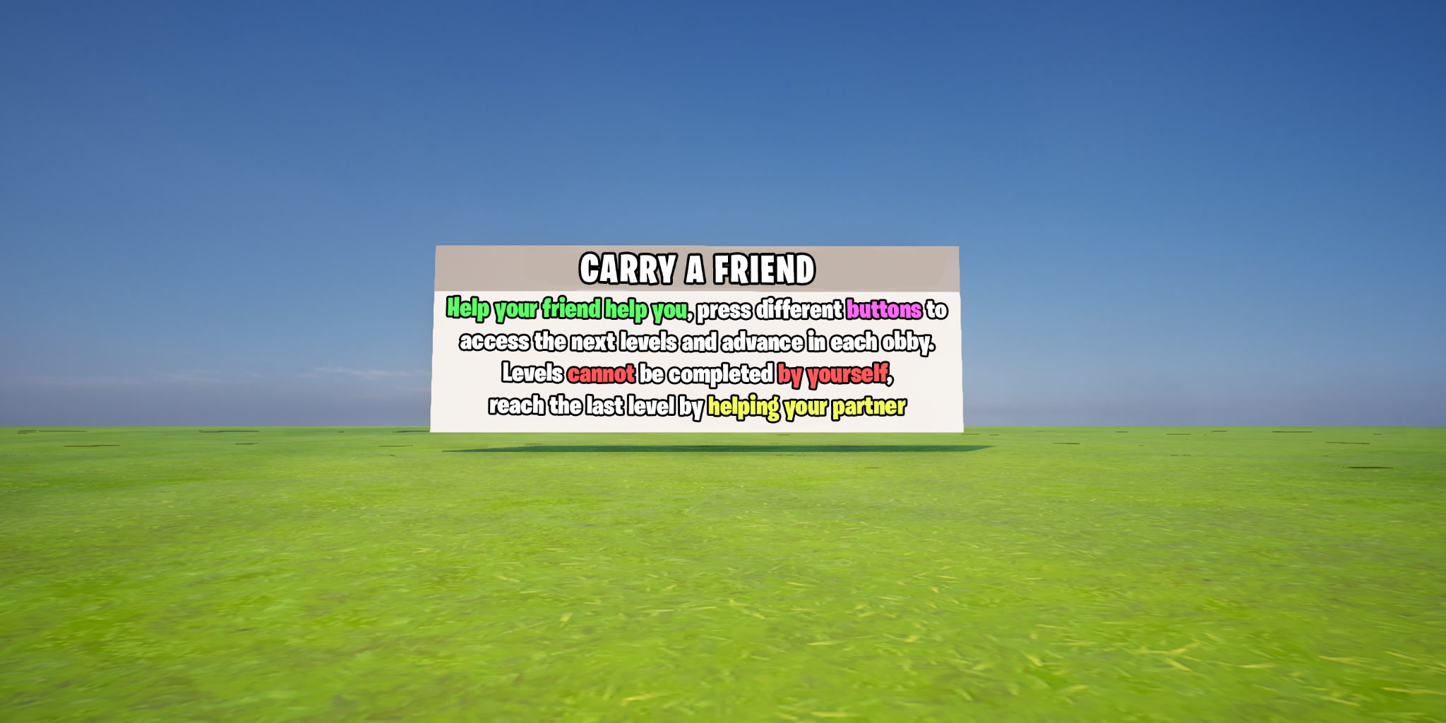 CARRY A FRIEND (TEAMWORK OBBY) 7552-5961-3609 by hailrake - Fortnite ...