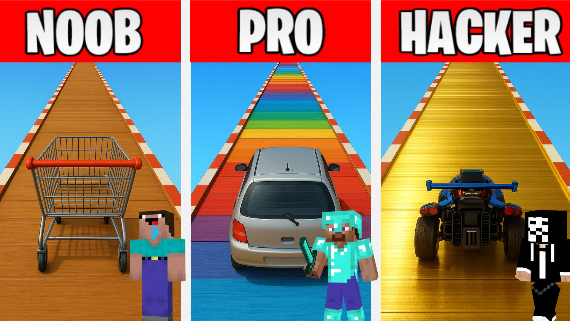 NOOB VS PRO VS HACKER MEGA RAMP🎯🚀 8240-4921-0229 by yupyt - Fortnite