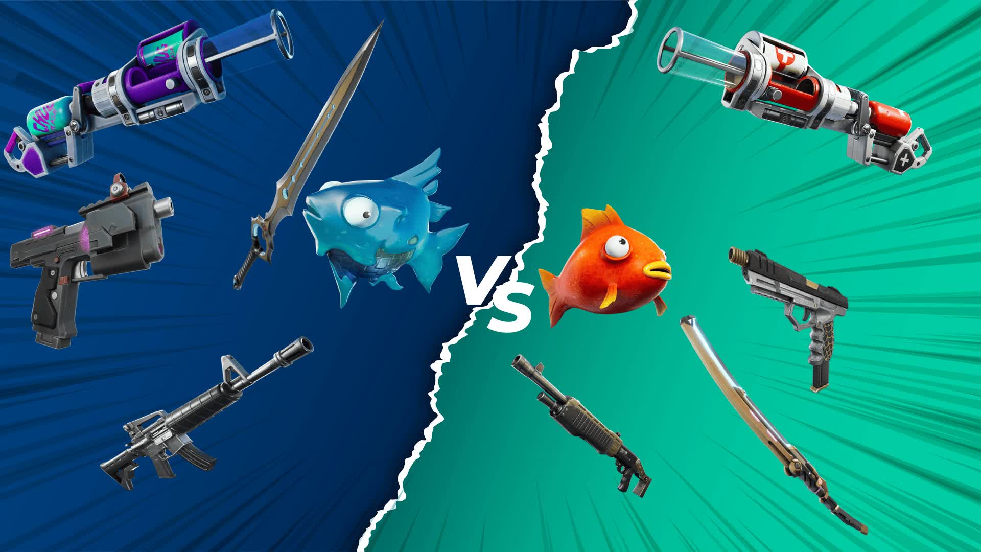 FISH BATTLE | GREEN VS BLUE 7723-0606-7738 by CreativeNite - Fortnite.GG