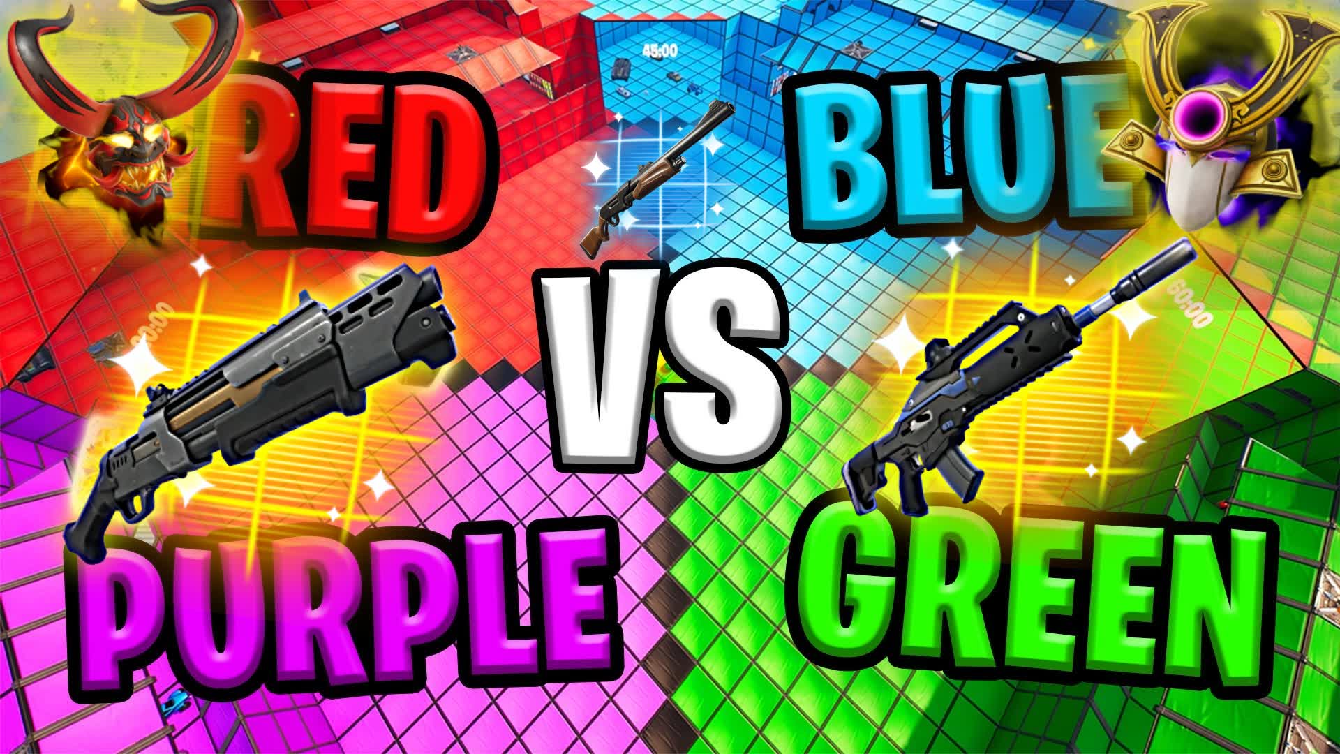 RED VS BLUE VS PURPLE VS GREEN 8135-3346-3741 by luji - Fortnite Creative Map Code - Fortnite.GG
