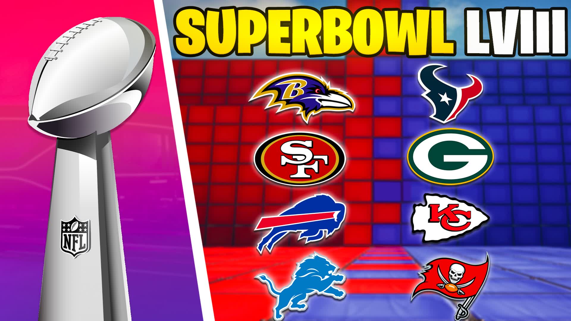 🏆Super Bowl LVIII 🔴RED VS BLUE 🔵 6098-4819-2079 by matchd - Fortnite ...