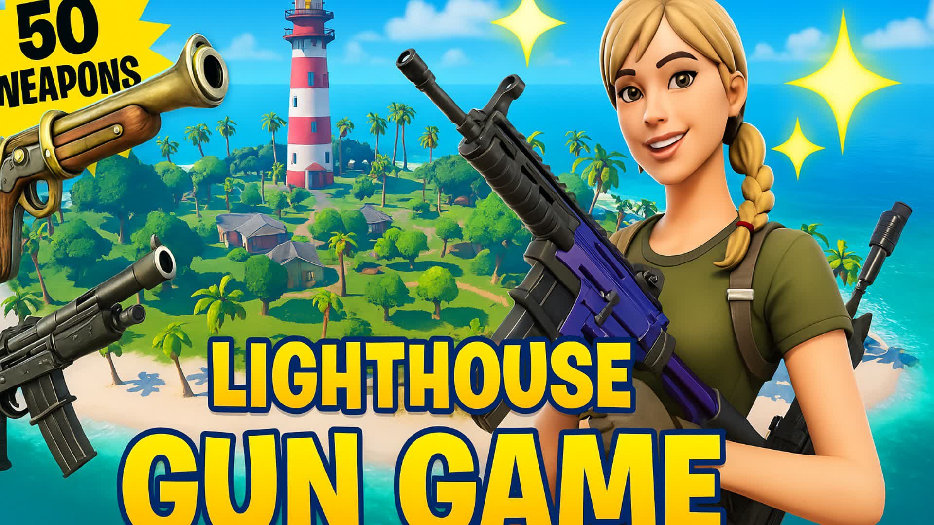 50 Weapons Gun Game lighthouse 4186-3213-8378 من ابتكار lvxcesk - Fortnite