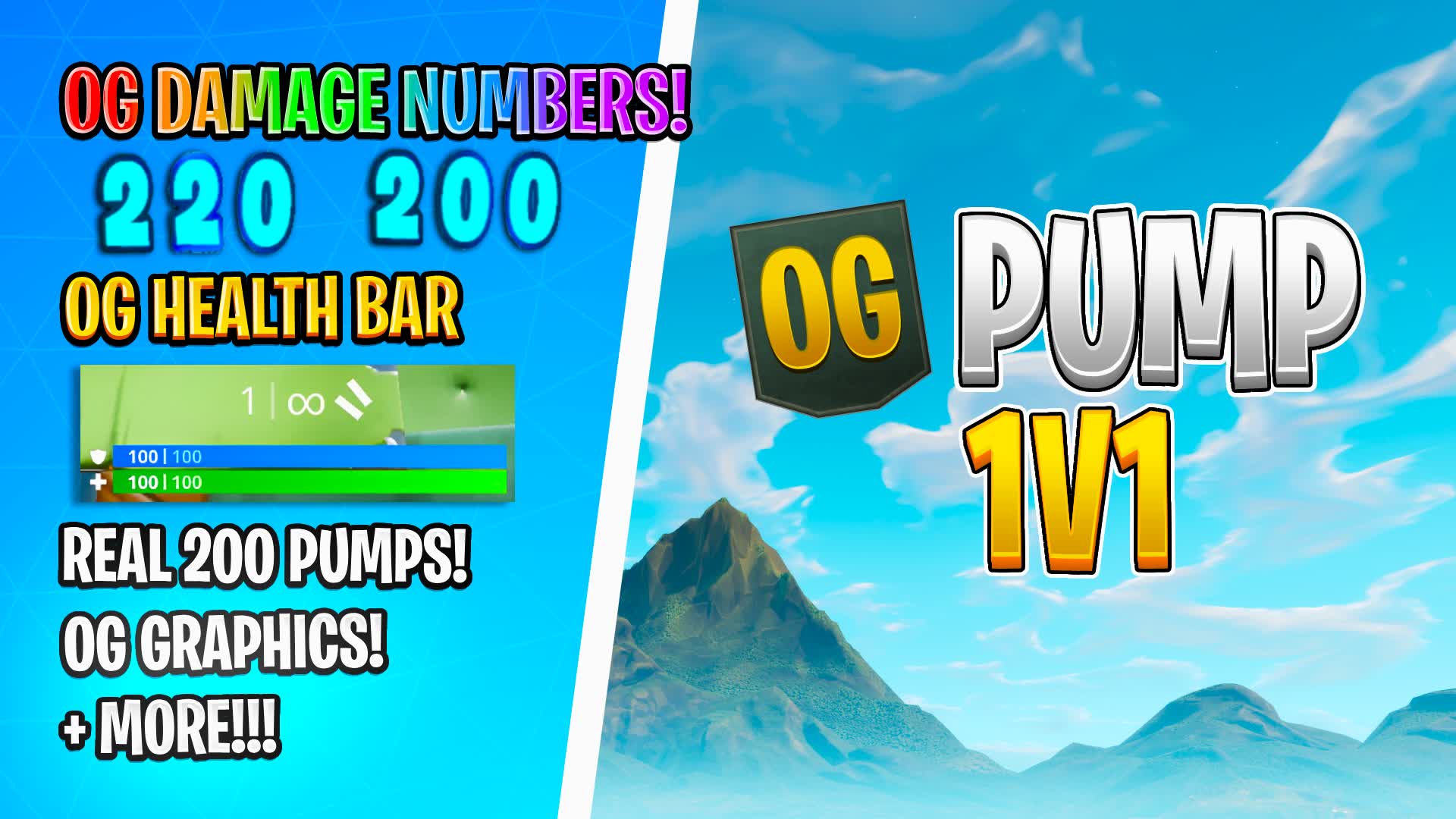OG Pump 1v1 (OG DAMAGE NUMBERS) 1860-3015-3900 by tne_altitude - Fortnite Creative Map Code ...
