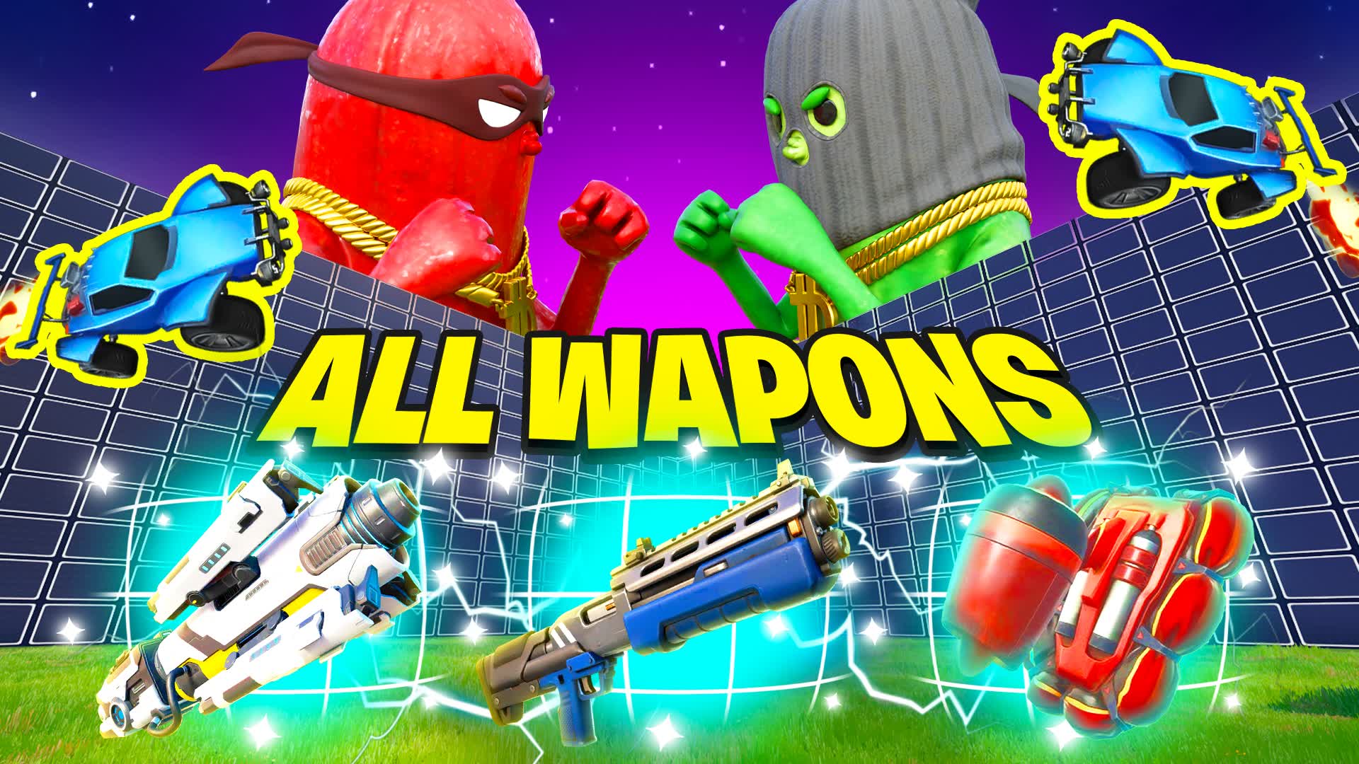 CRAZY 1V1 ALL GUNS & CARS 1854-4251-0427 by zeliha - Fortnite