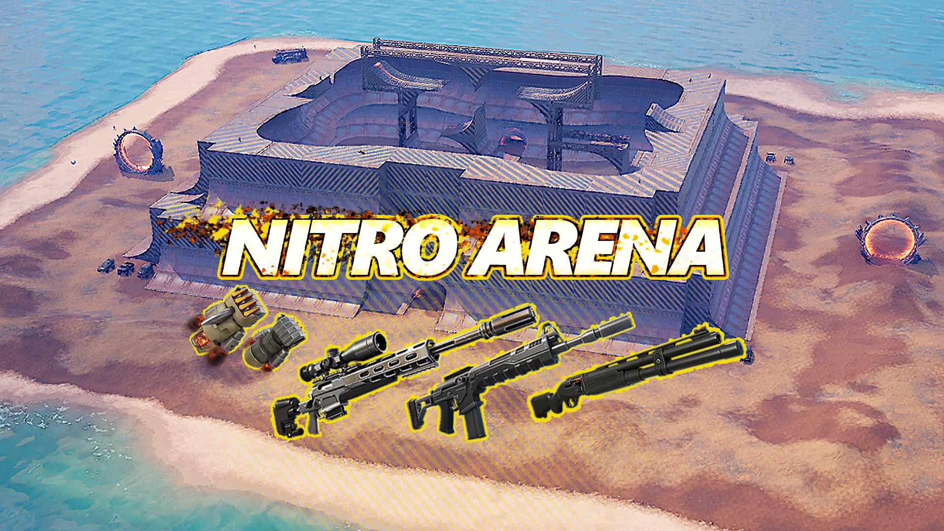 Nitro FFA Arena Jumps Ramps 1962-1268-9824 by shawk - Fortnite Creative Map Code - Fortnite.GG
